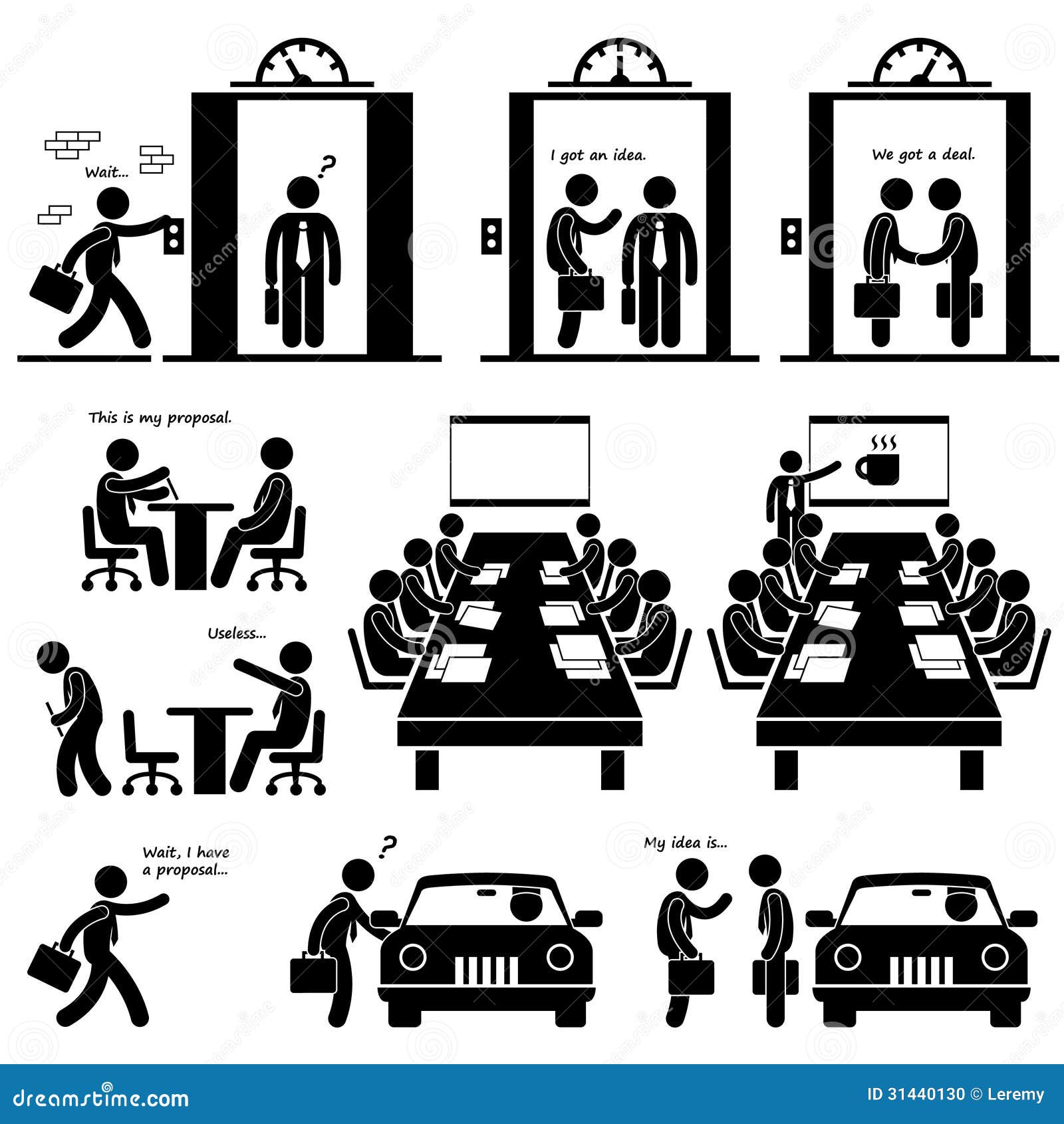 Geschäfts-Antrag-Investor-Piktogramm Vektor Abbildung - Illustration ...