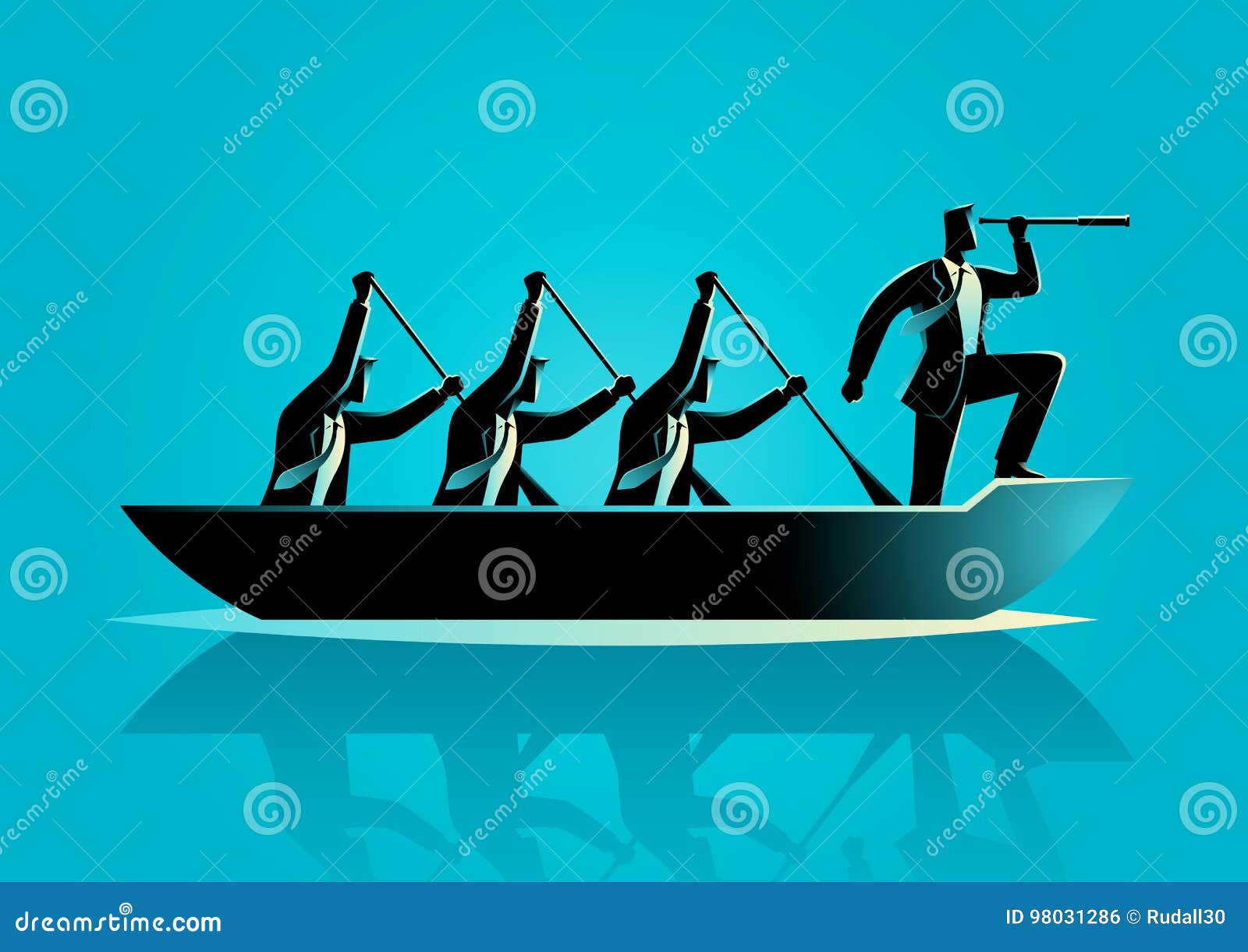 Geschäftsmänner, Die Das Boot Rudern Vektor Abbildung - Illustration ...