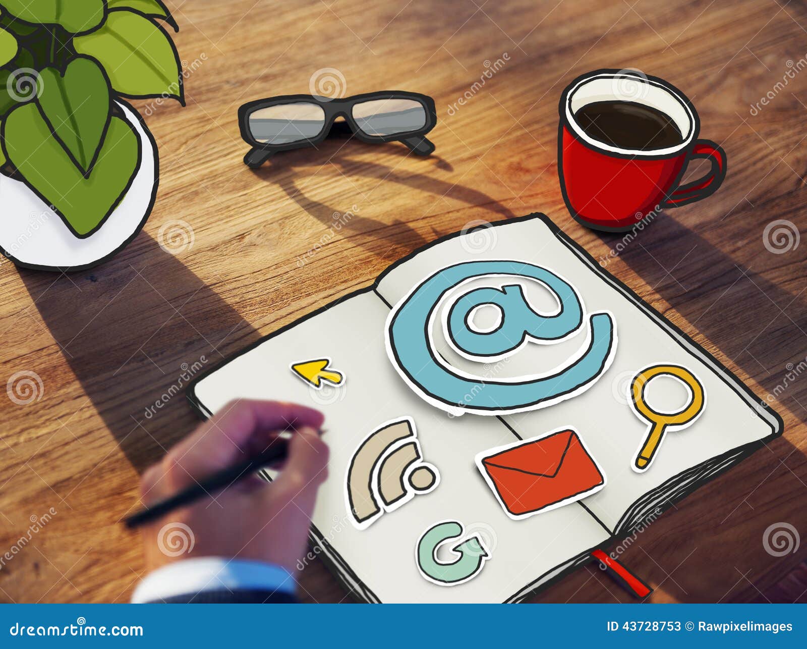 Geschäftsmann Drawing Computer Icons Auf Notizblock Stockbild - Bild ...