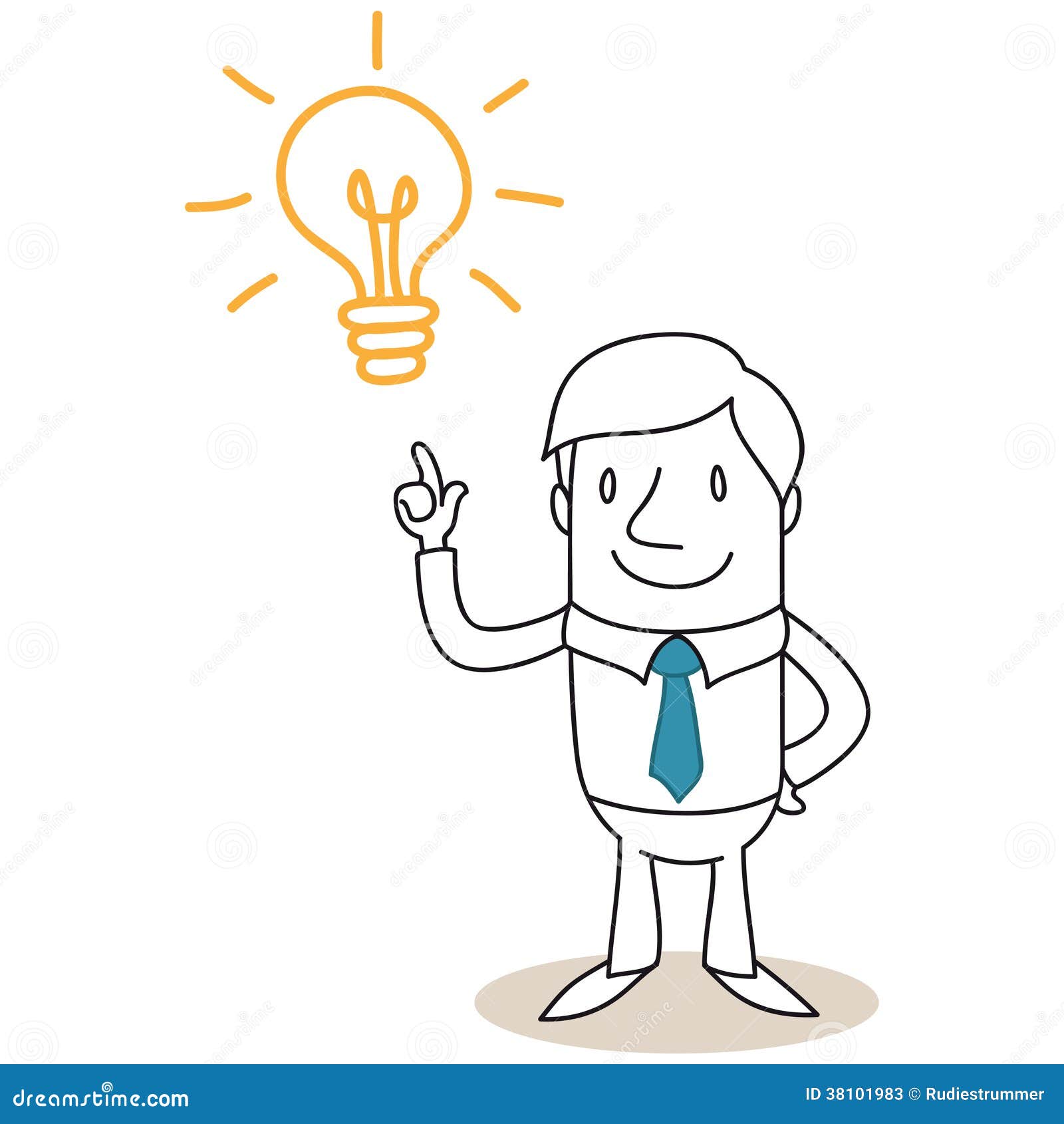 Geschäftsmann Mit Der Glühlampe, Die Idee Hat Vektor Abbildung ...