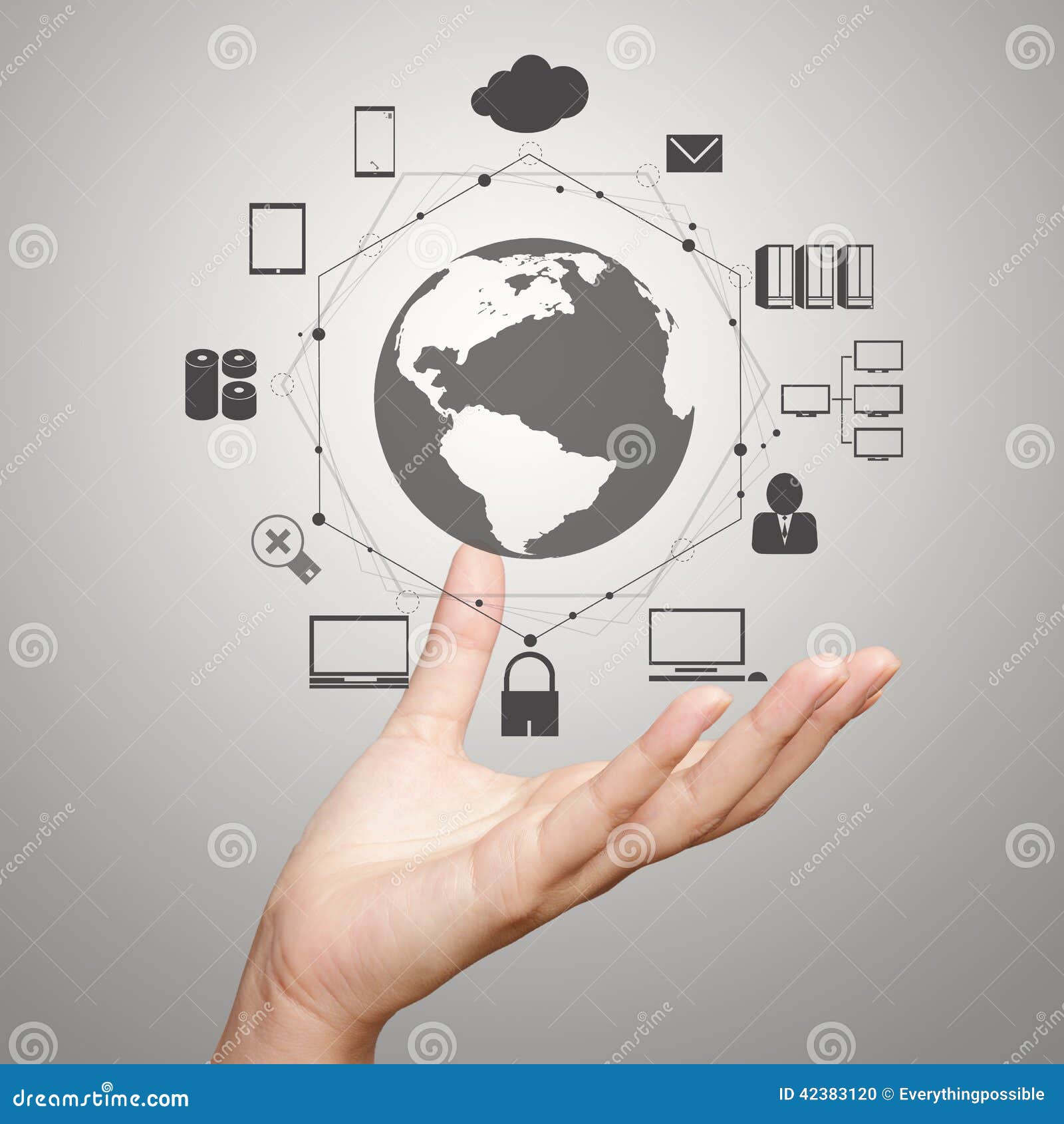 Geschäftsmann Zeigt Moderne Technologie Stockfoto - Bild von digital ...