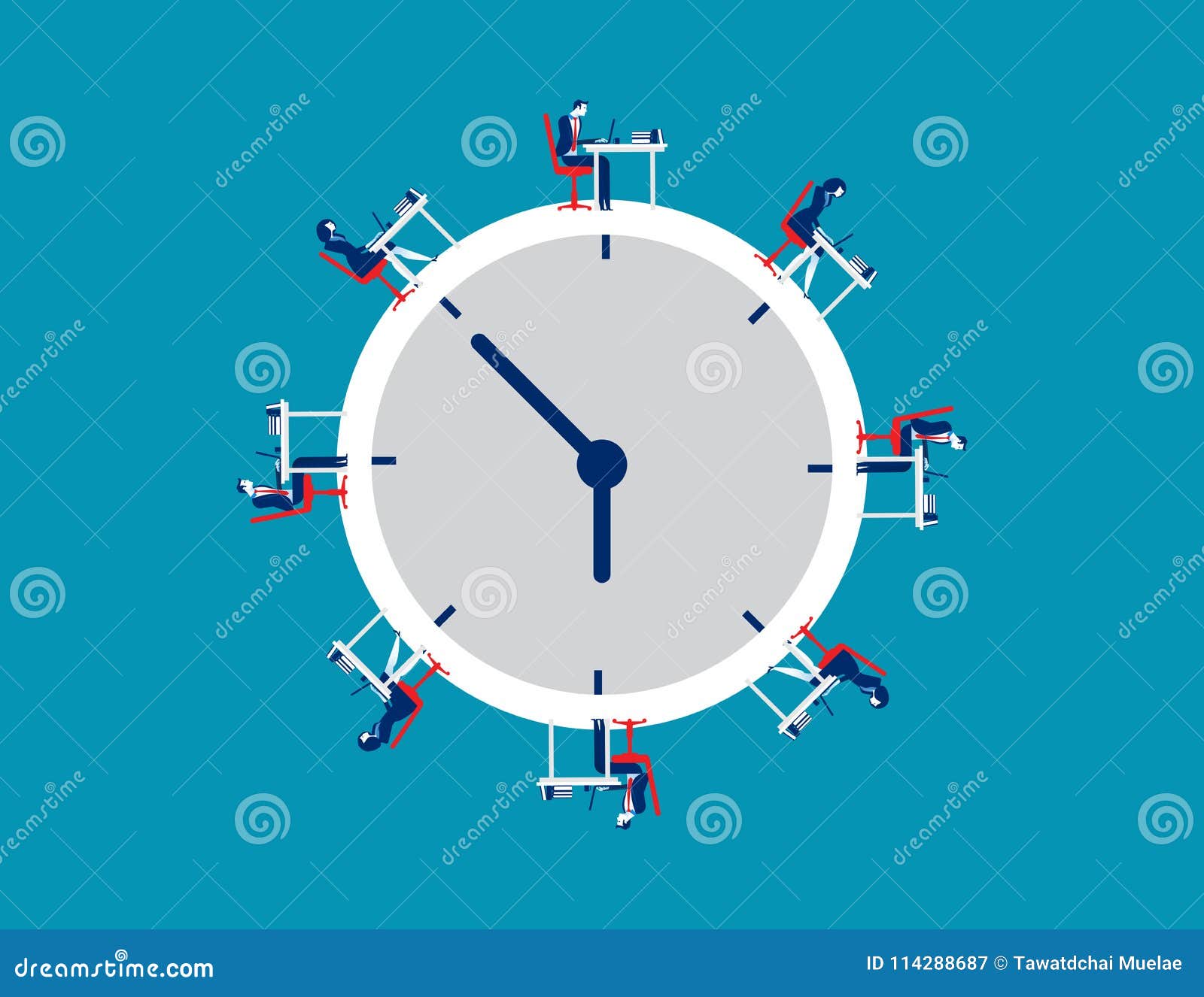 Arbeitszeit Stock Illustrationen, Vektors, & Klipart – (383 Stock ...