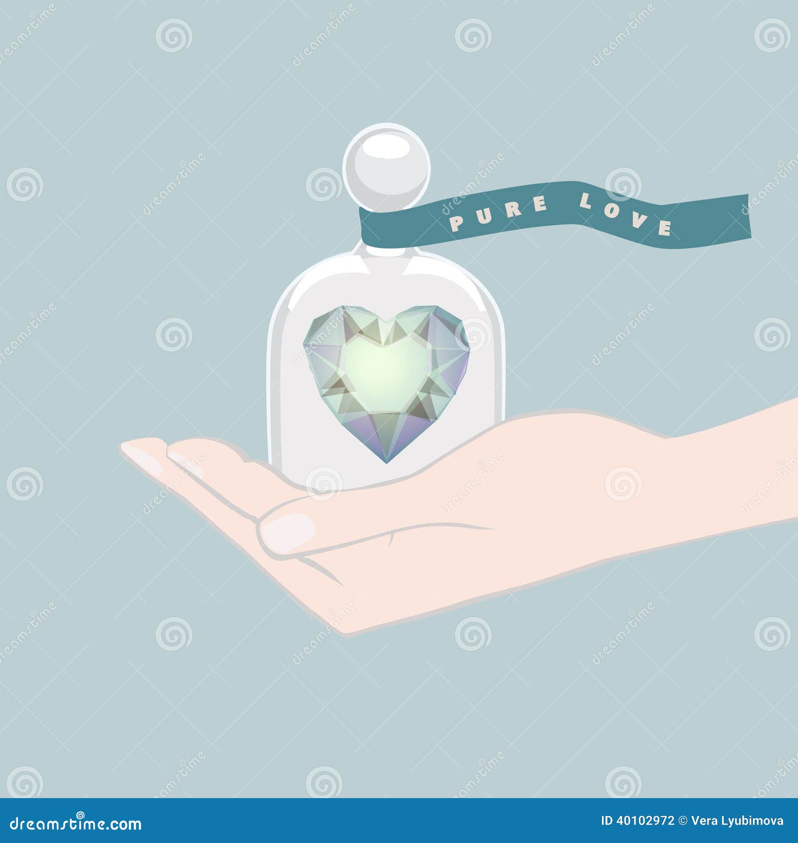 Geschenk Eines Herzens, Das Reine Liebe Symbolisiert Vektor Abbildung ...
