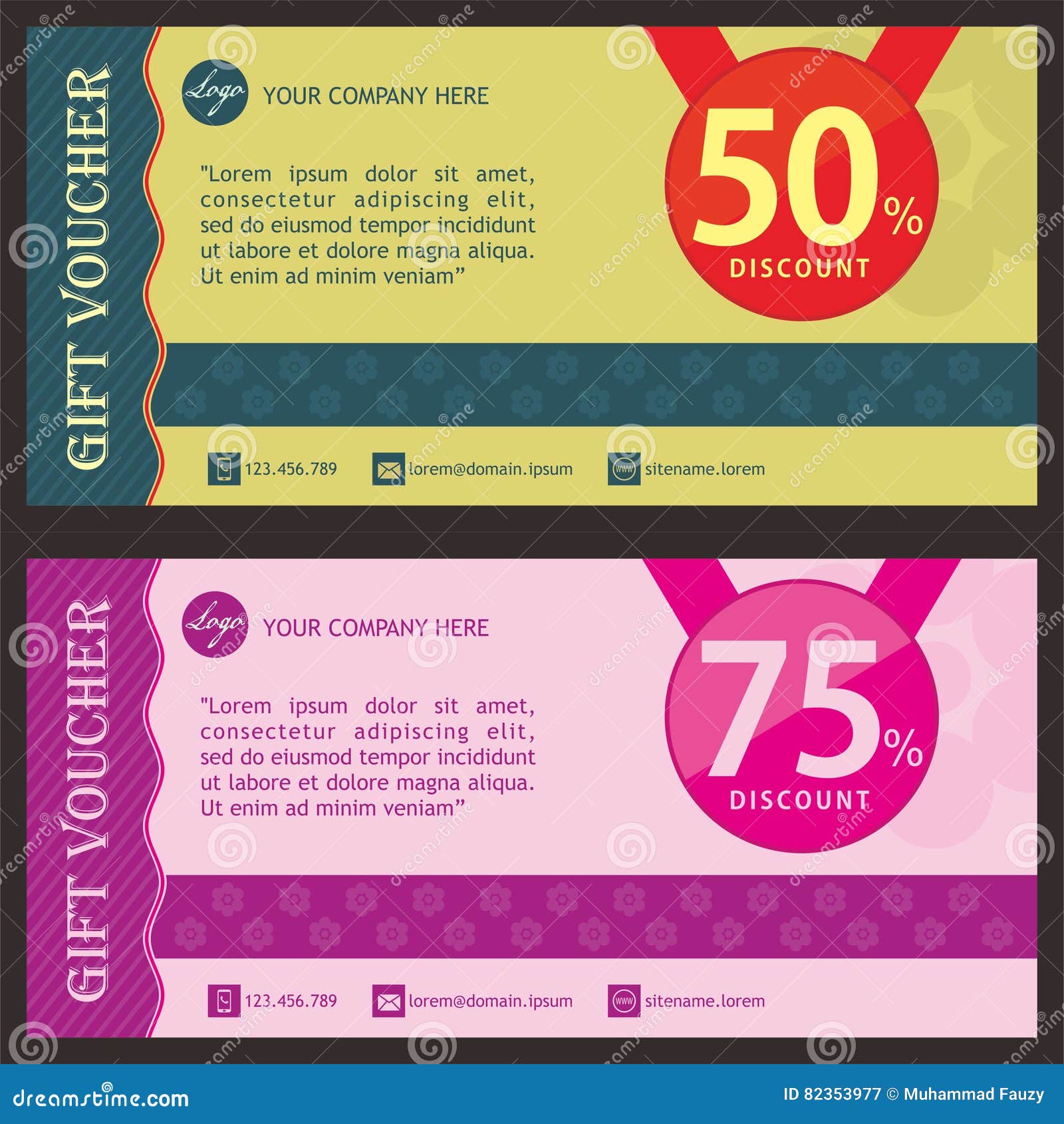 Geschenkgutschein-Schablone, Kupon-Design Vektor Abbildung ...
