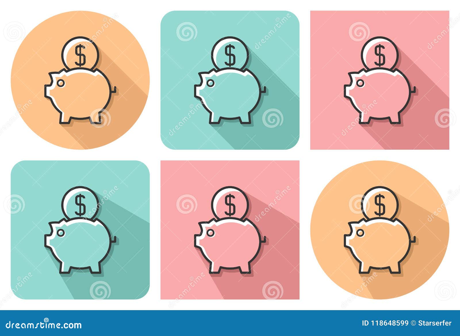 Geschetst Pictogram Van Spaarvarken Vector Illustratie - Illustration ...