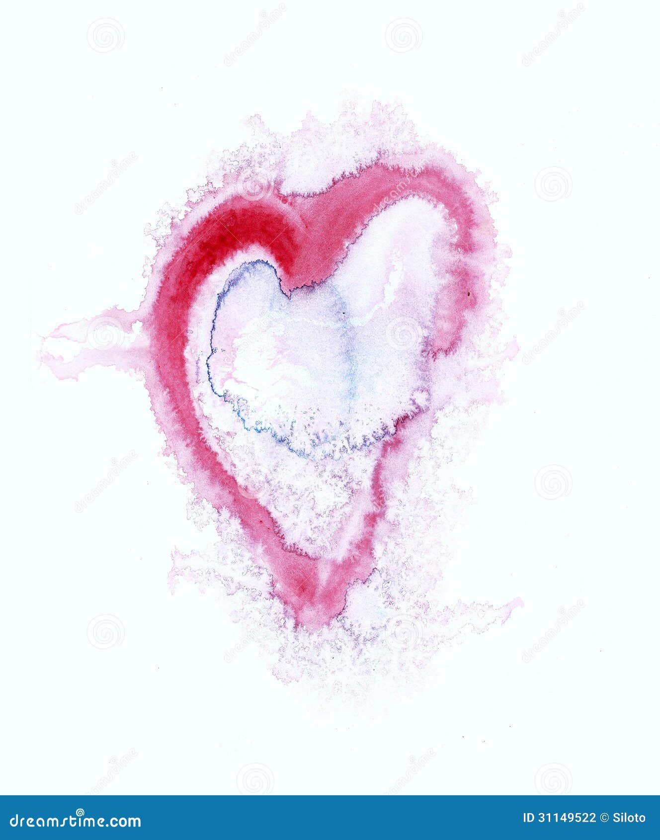 Geschilderd Hart - Symbool Van Liefde Stock Illustratie - Illustration ...