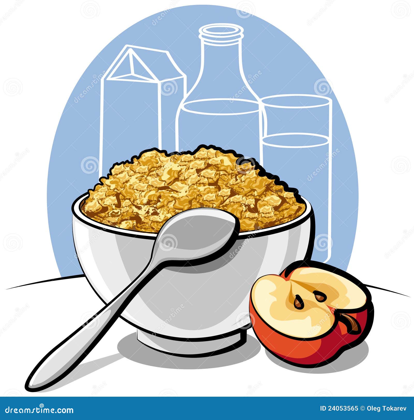 Geschmackvolle Corn-Flakes vektor abbildung. Illustration von getreide ...