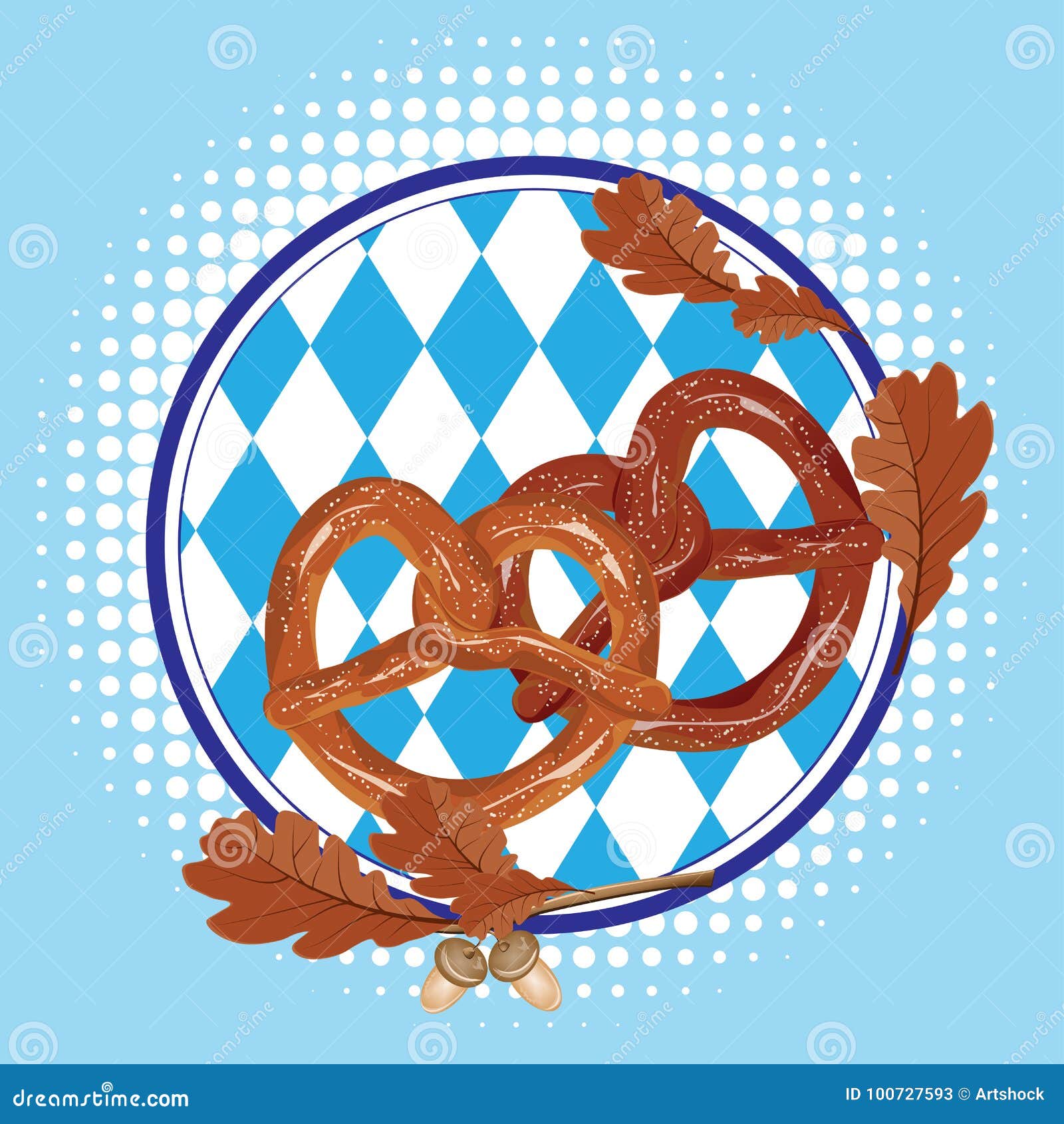 Geschmackvolle Karikatur-Brezel Vektor Abbildung - Illustration von ...