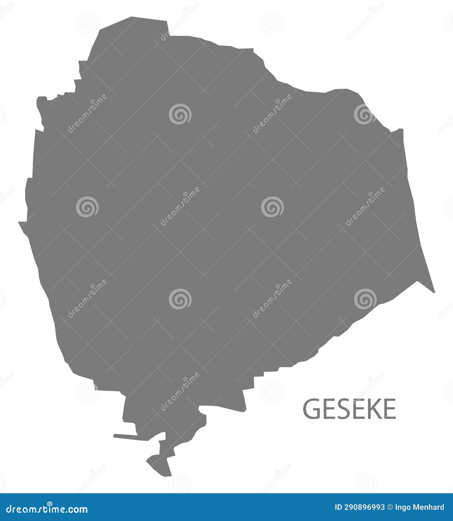 Geseke German City Map Grey Illustration Silhouette Shape Stock ...