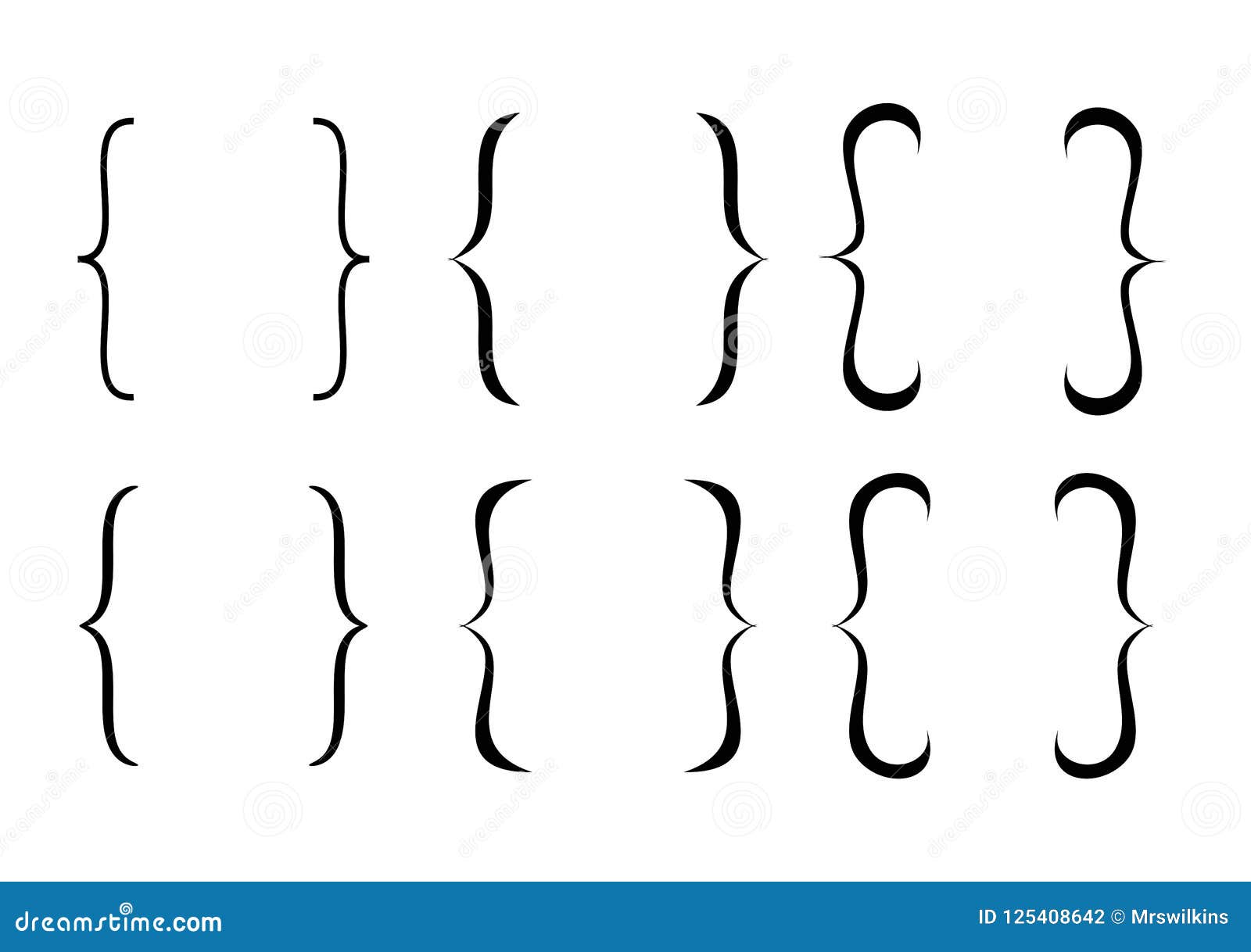 Gesetzte Vektorsammlung Der Klammer Stock Abbildung - Illustration von ...