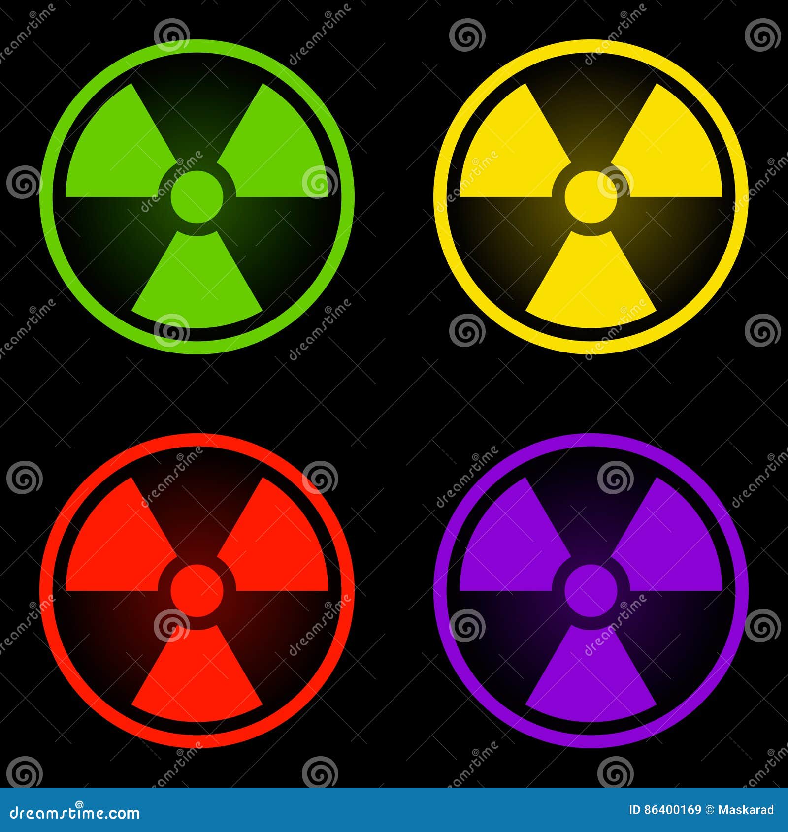 Gesetztes Zeichen Der Ikone Der Strahlung Vektor Stock Abbildung ...