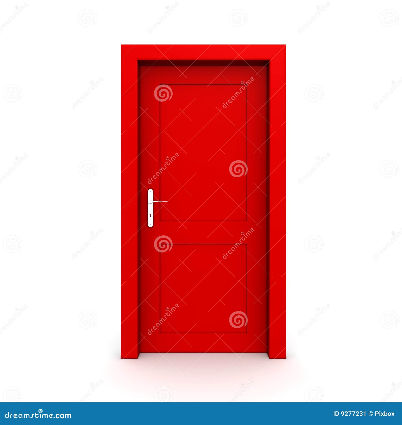 Gesloten Enige Rode Deur stock illustratie. Illustration of ...