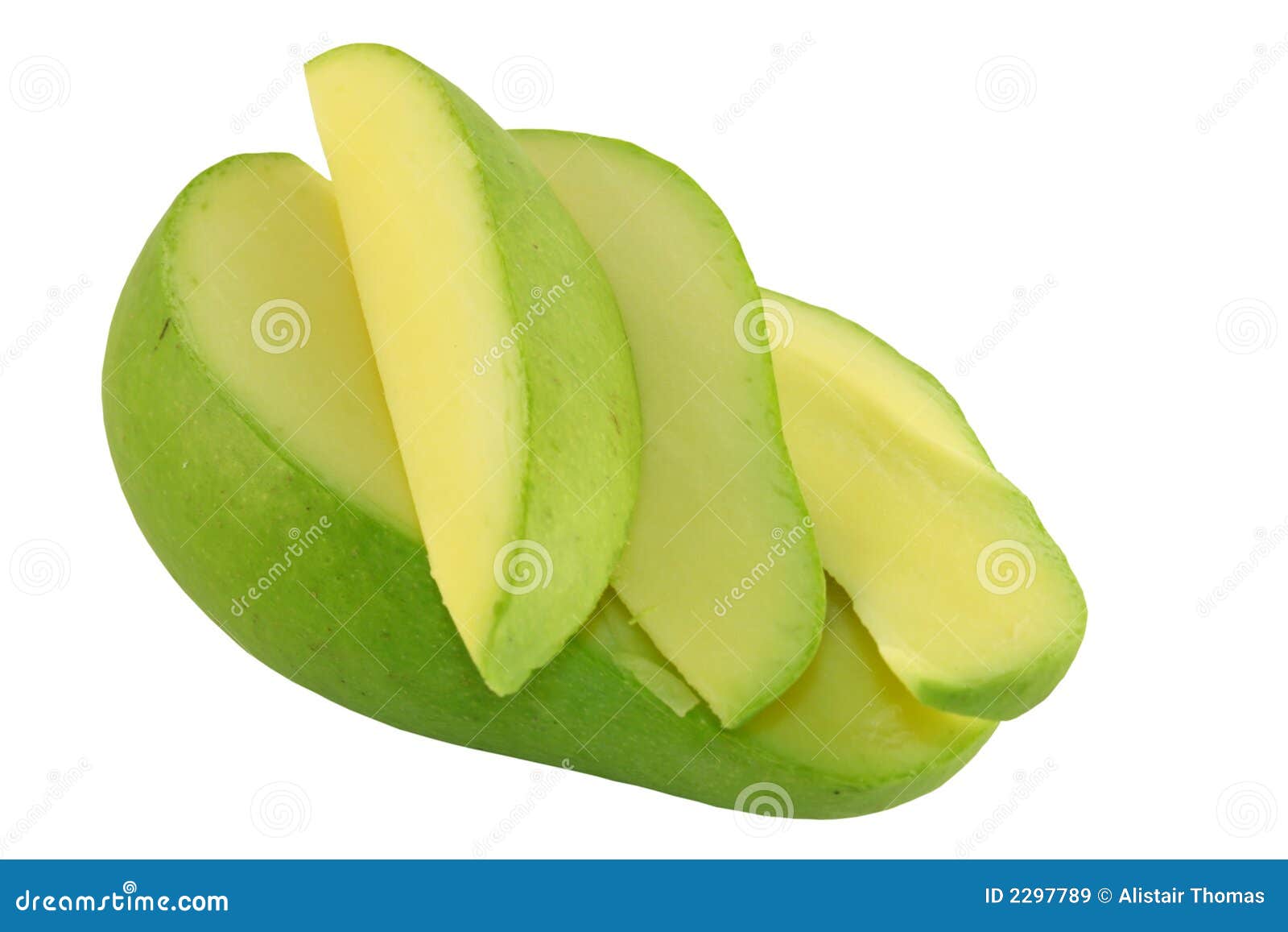 Gesneden groene mango stock afbeelding. Image of vers - 2297789