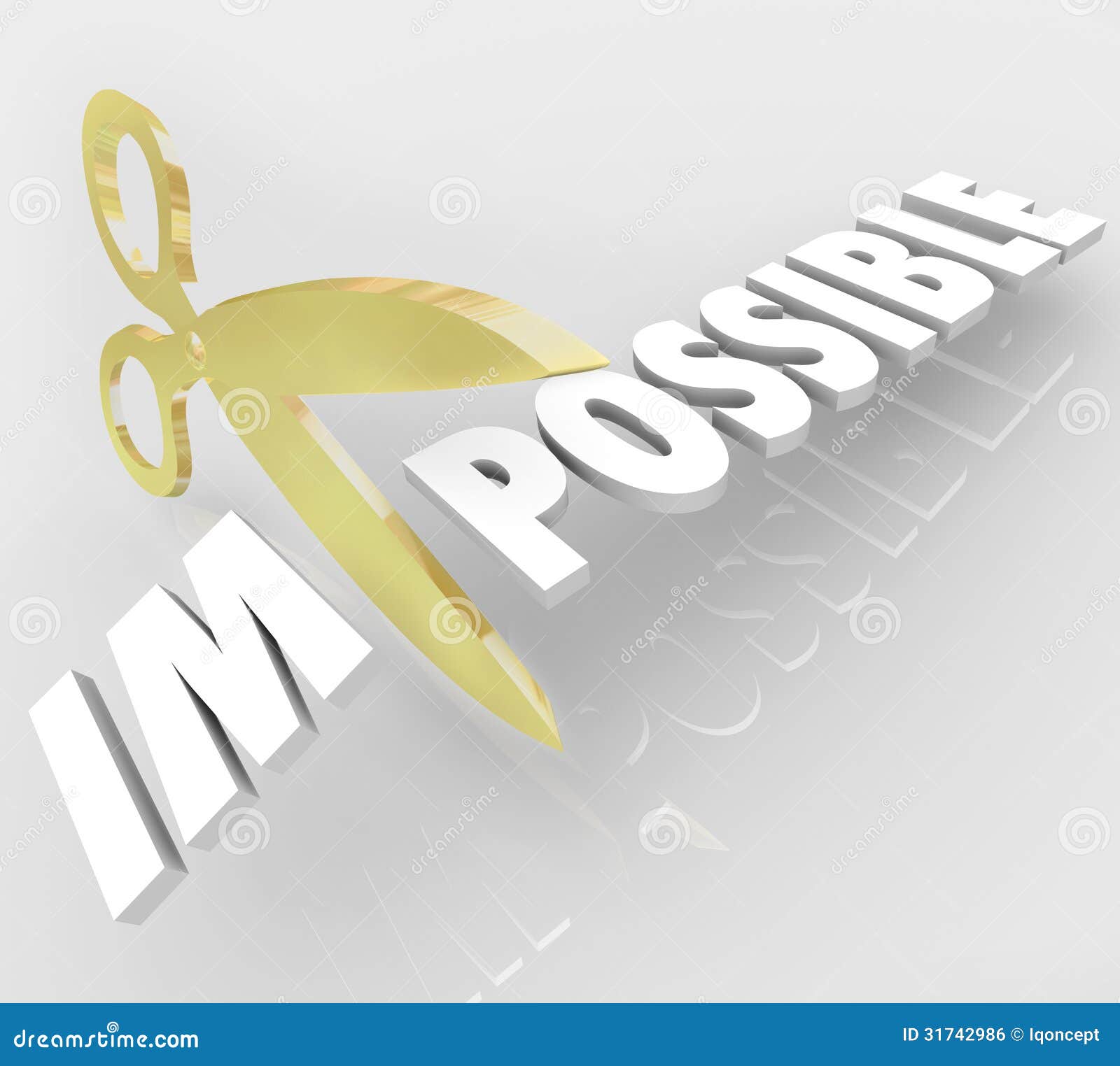 Gesneden Schaar Onmogelijk Versus Mogelijk Word Stock Illustratie ...