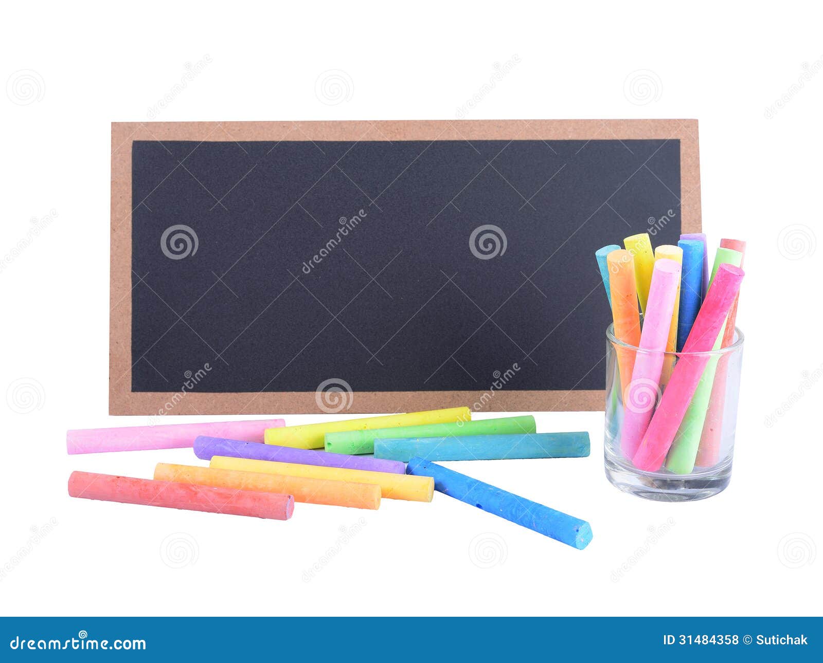 Gesso e lavagna di colore fotografia stock. Immagine di bordo - 31484358