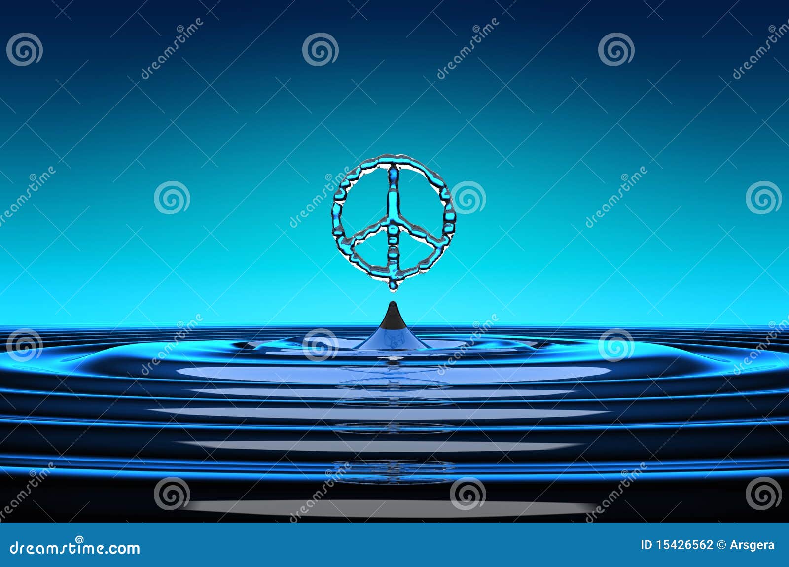 Gestalte Gegeven Het Waterdalingen Van Het Pacifisme Symbool Stock ...