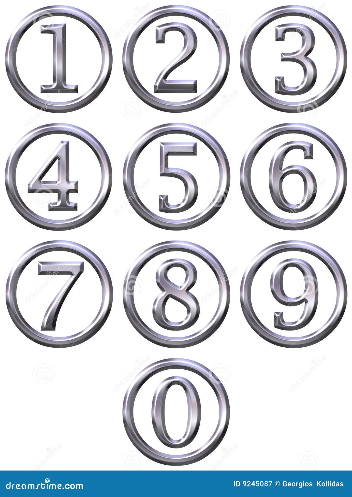 Gestaltete Zahlen Des Silber-3D Stock Abbildung - Illustration von ...