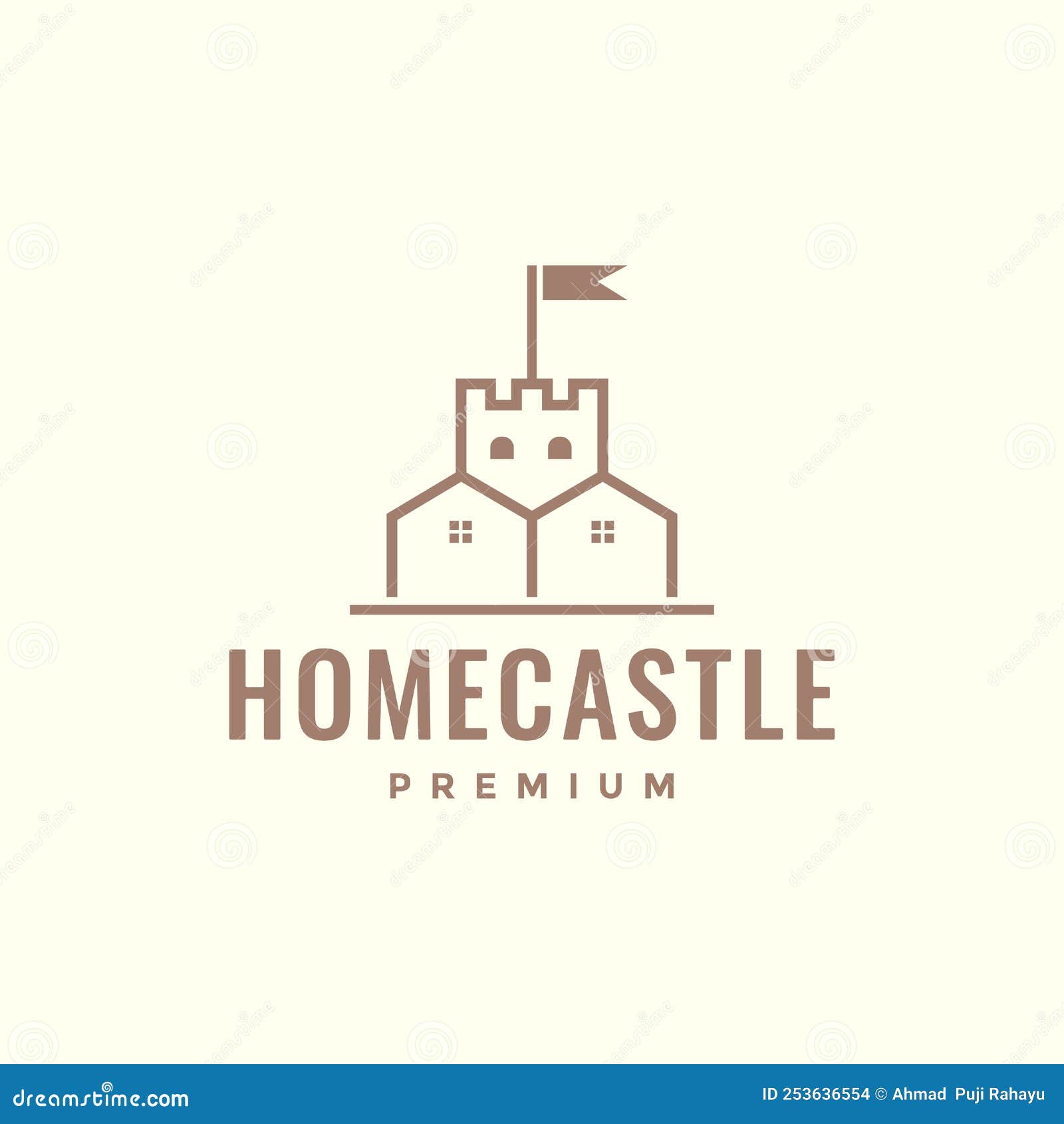 Gestaltung Der Eigenen Burg Und Des Flaggen-Logos Vektor Abbildung ...