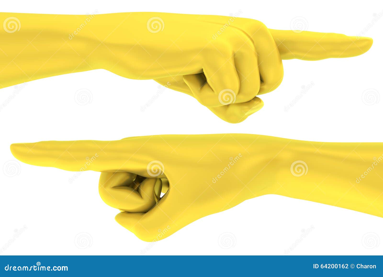 Geste De Main De Pointage D'or Du Doigt 3D Illustration Stock ...