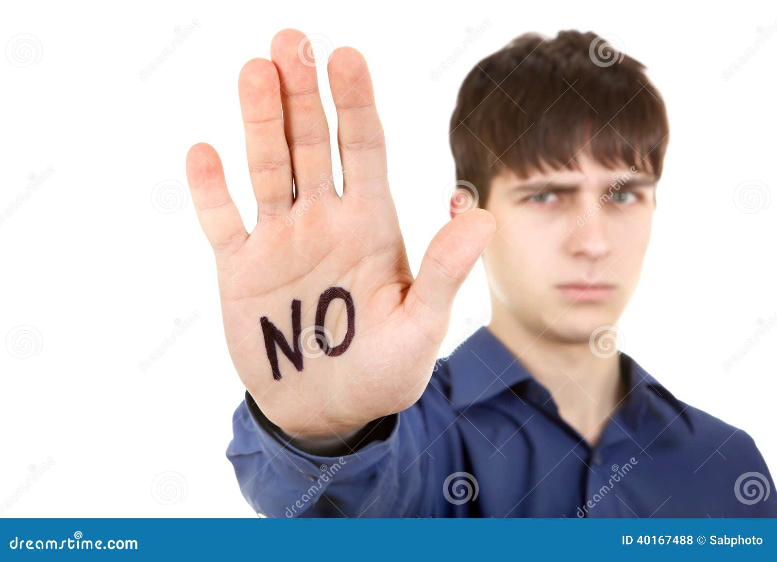 Geste de refus photo stock. Image du adolescence, négatif - 40167488
