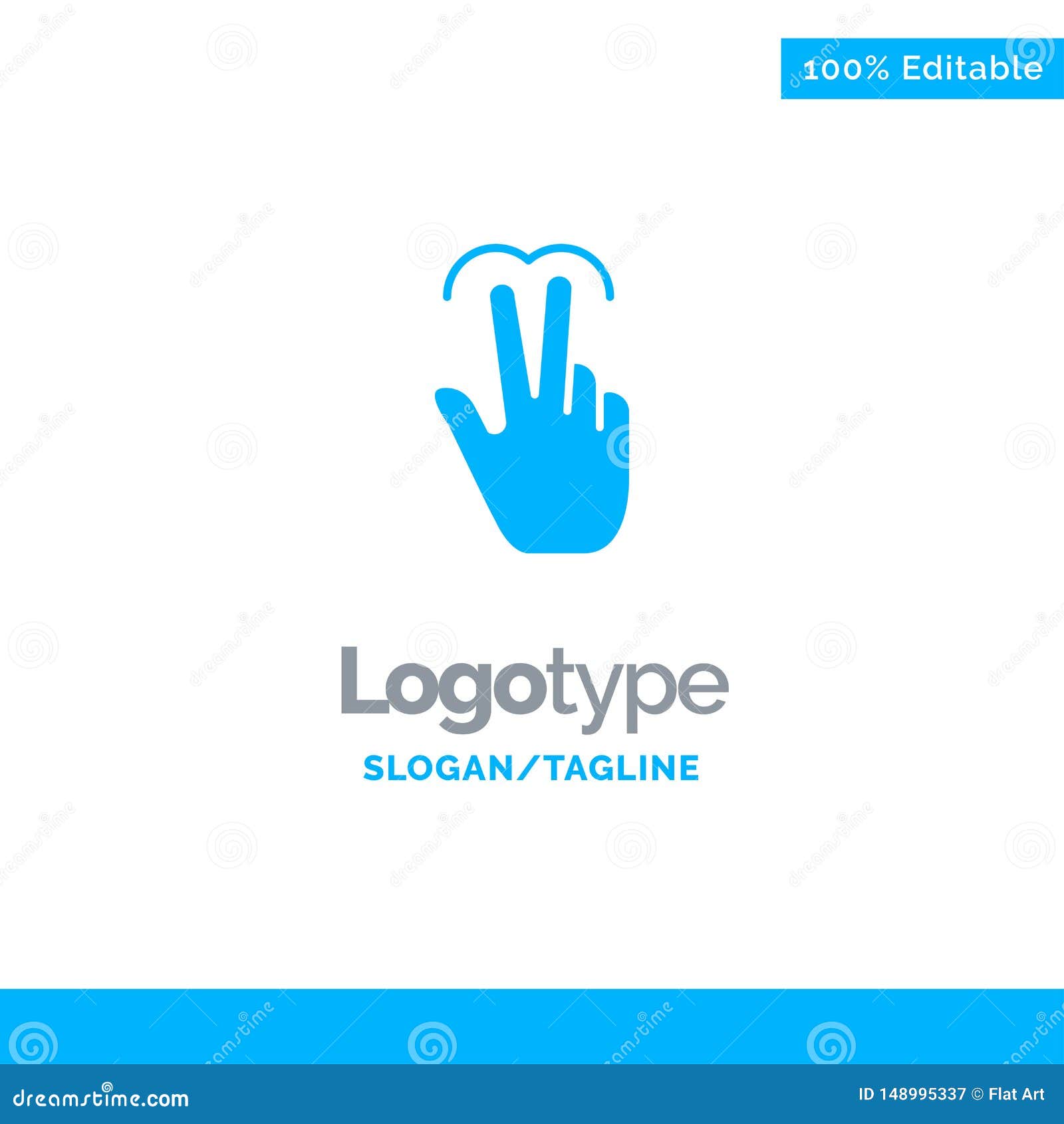 Gesten, Hand, Mobile, Note, Tab Blue Solid Logo Template Platz F?r ...