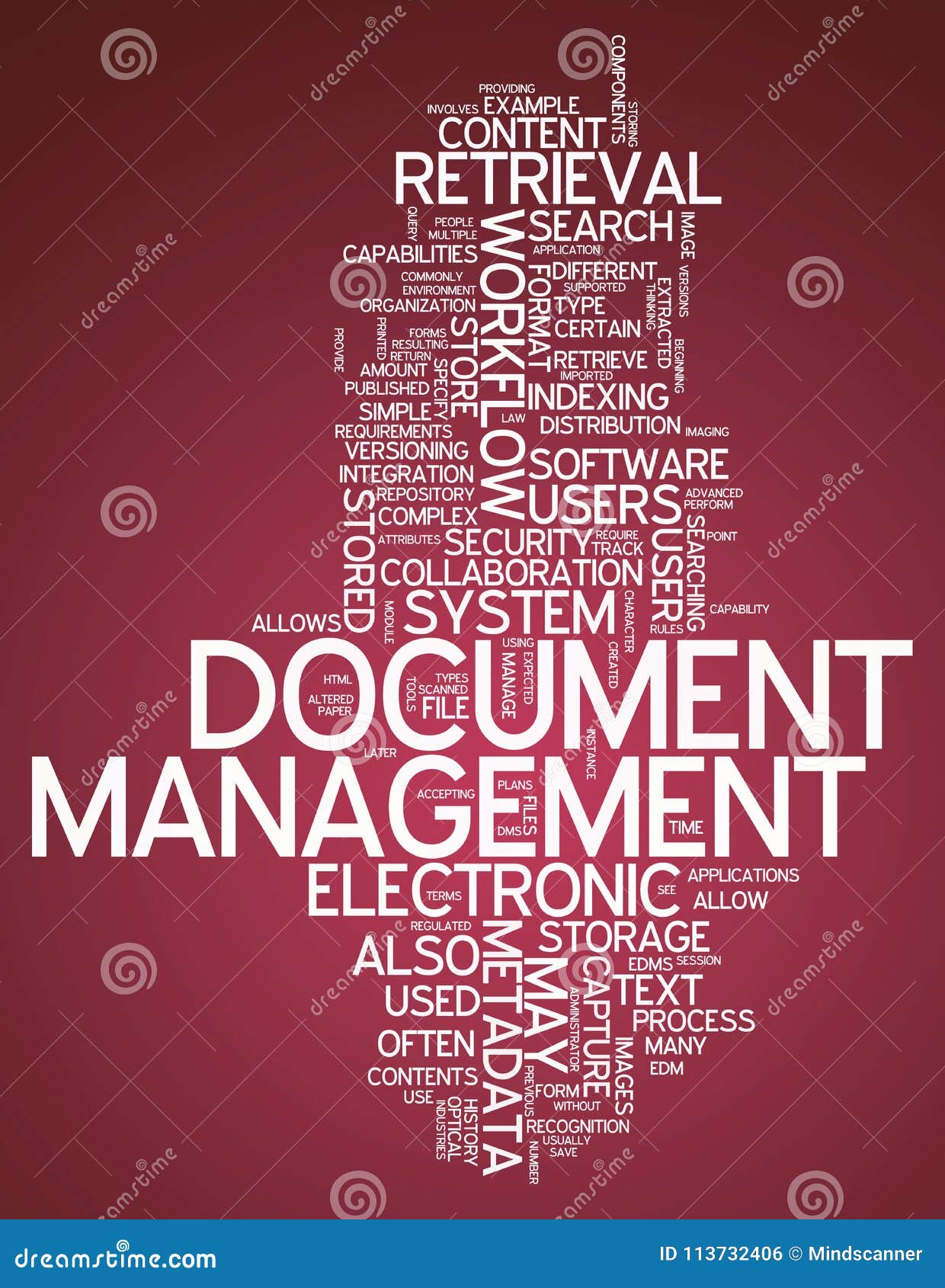 Gestión De Documentos De La Nube De La Palabra Stock de ilustración ...