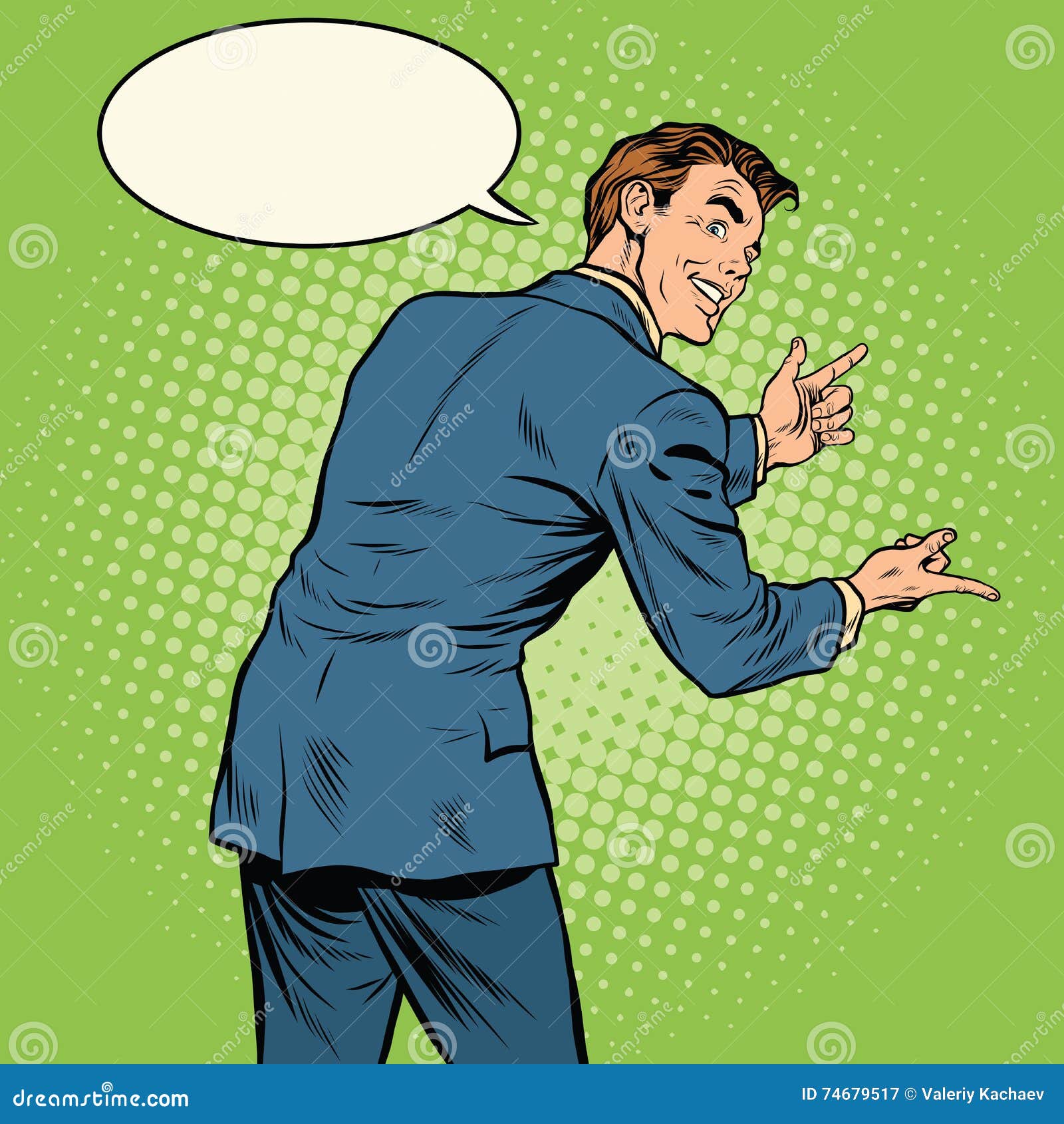 Gesticulating man back stock vector. Illustration of cartoon - 74679517