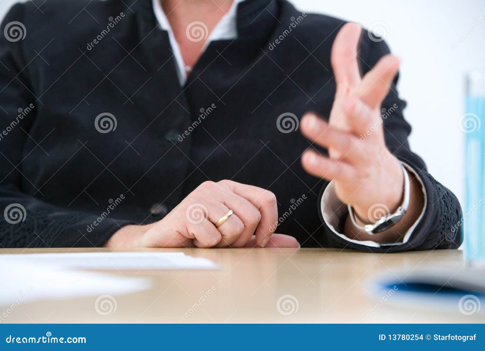 Gesticulating on meeting stock photo. Image of blue, businesslike ...