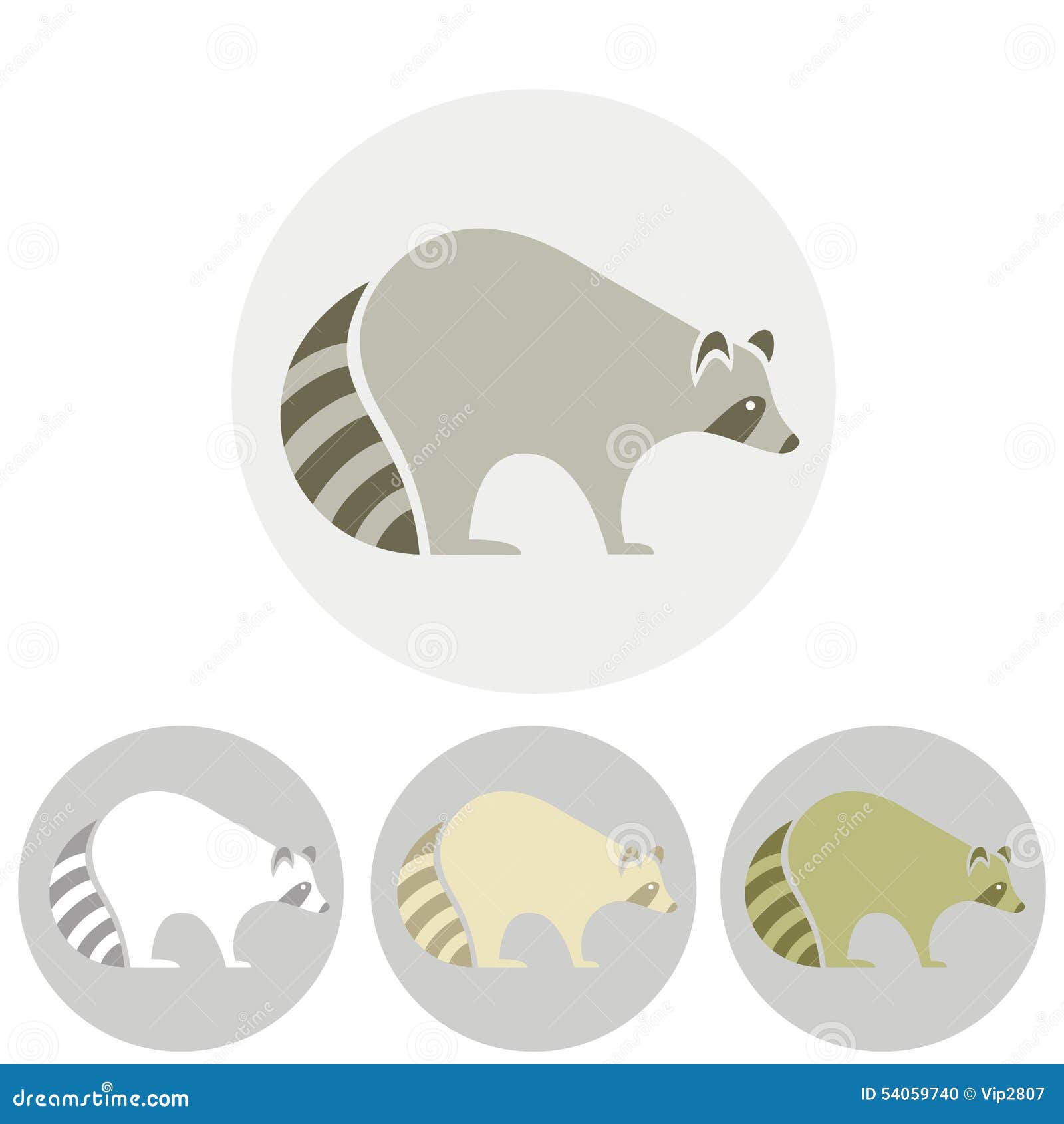 Gestileerd Silhouet Van Een Wasbeer Vector Illustratie - Illustration ...