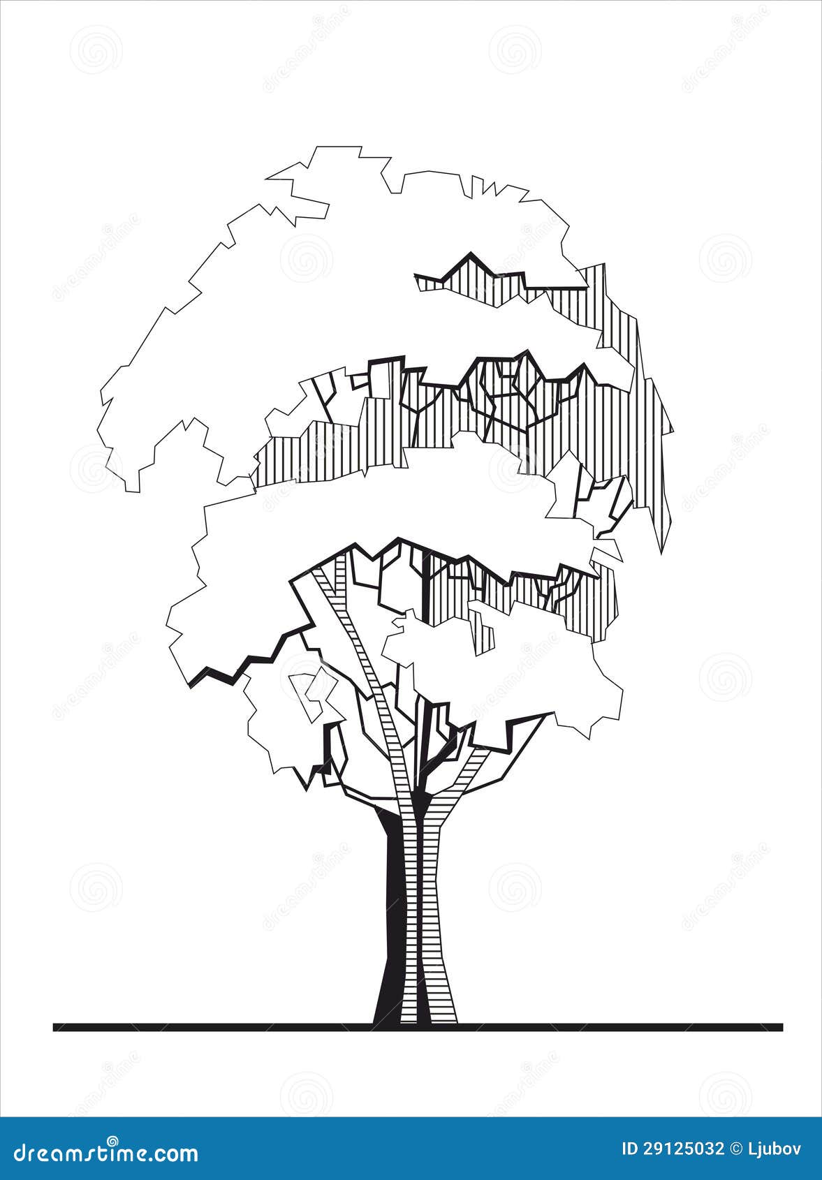 Gestileerde boom 1 stock illustratie. Illustration of trek - 29125032