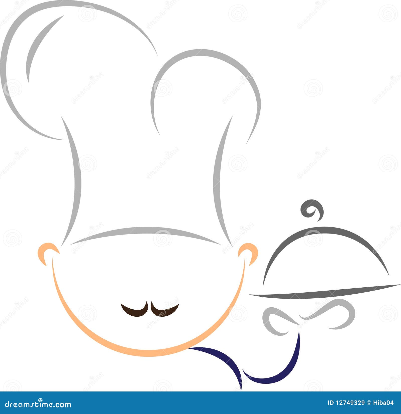 Gestileerde chef-kok vector illustratie. Illustration of hotel - 12749329