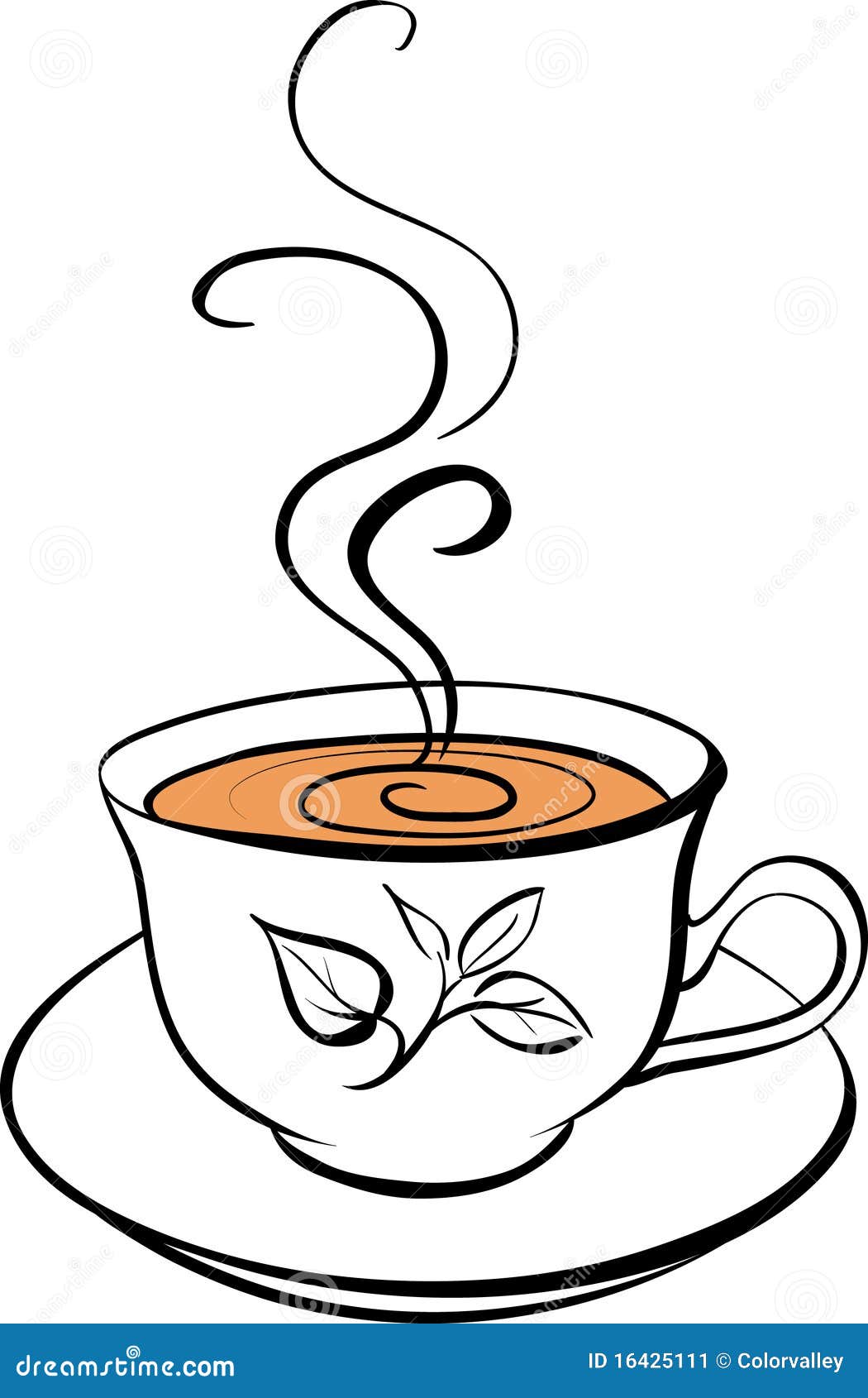 Gestileerde kop thee vector illustratie. Afbeelding bestaande uit ...