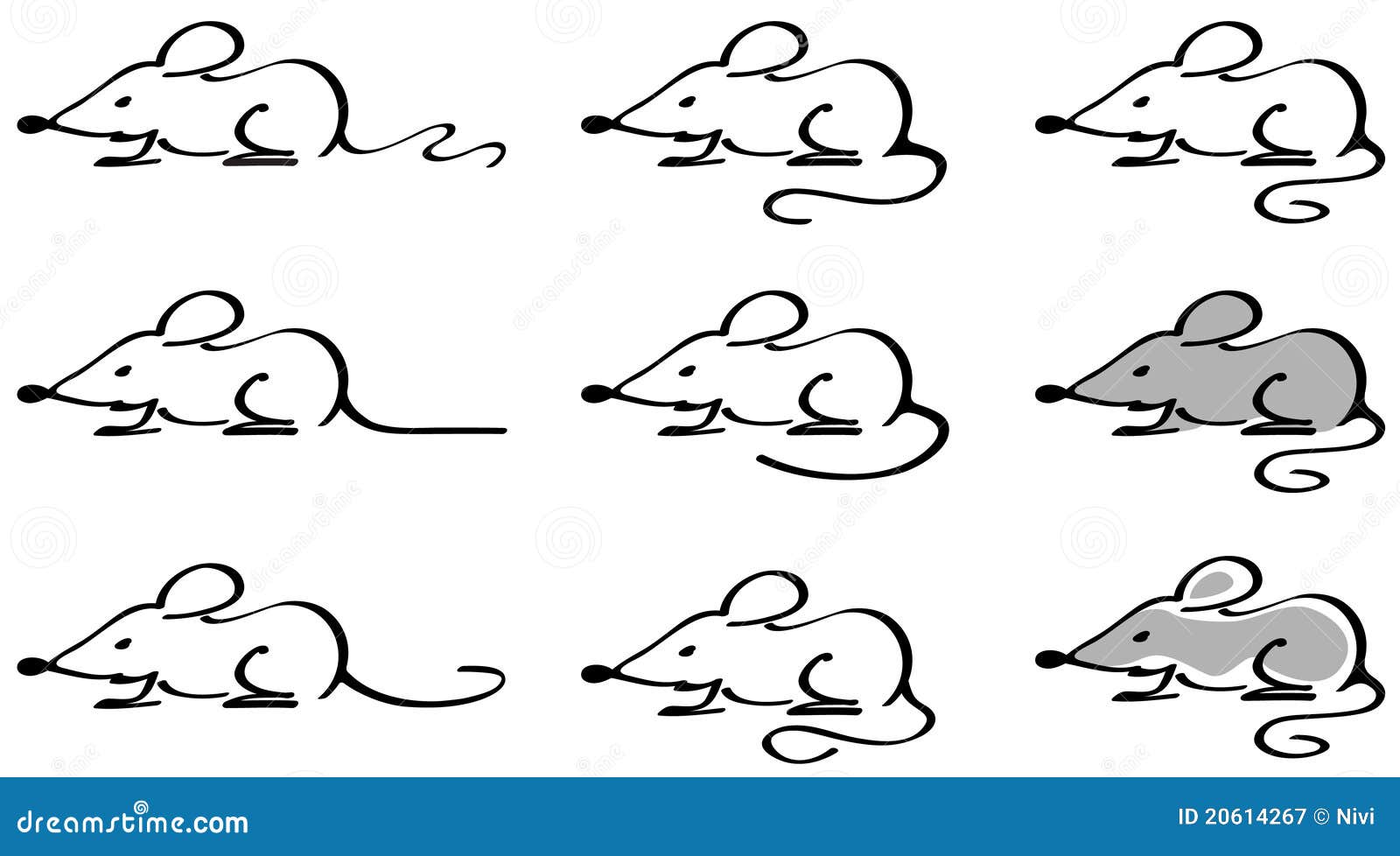 Eenvoudige Muistekening Download Muis Op Eiland Met Kleurrijke Bubbels