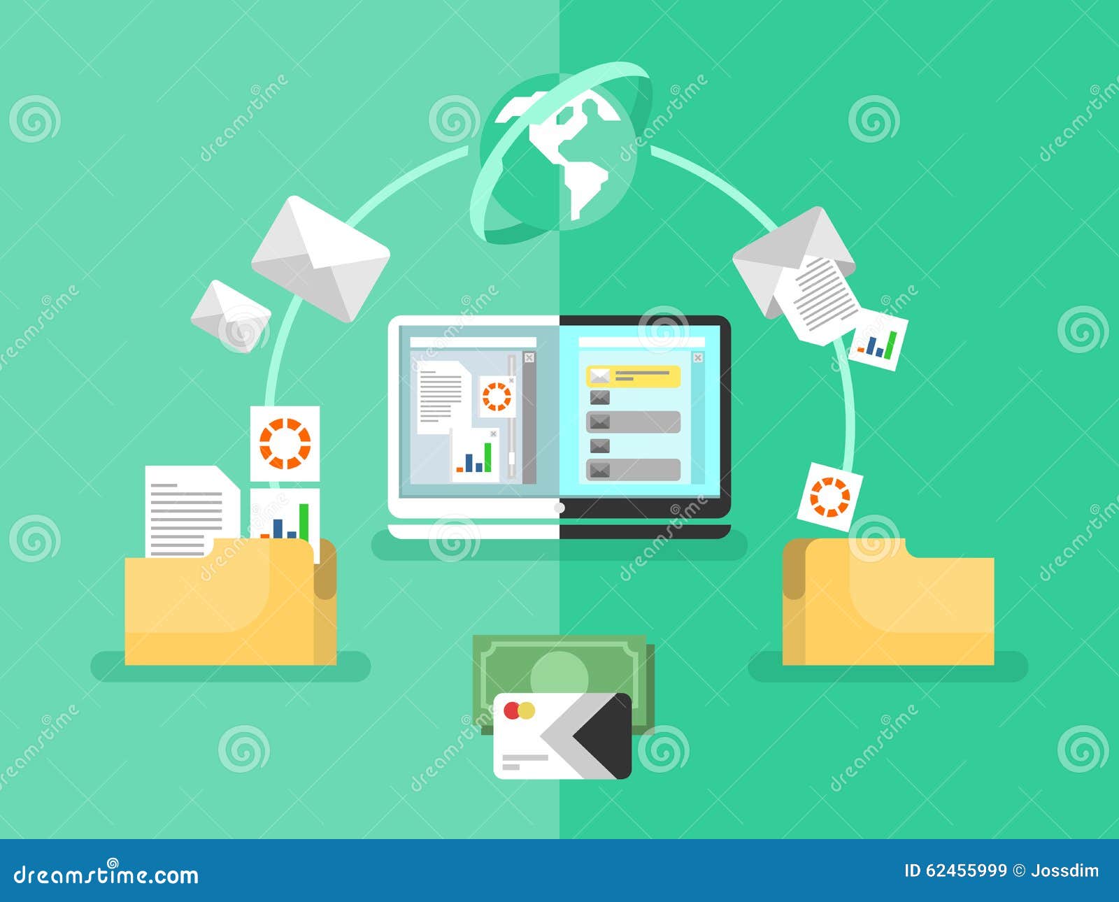 Gestion De Documents électronique Illustration de Vecteur ...