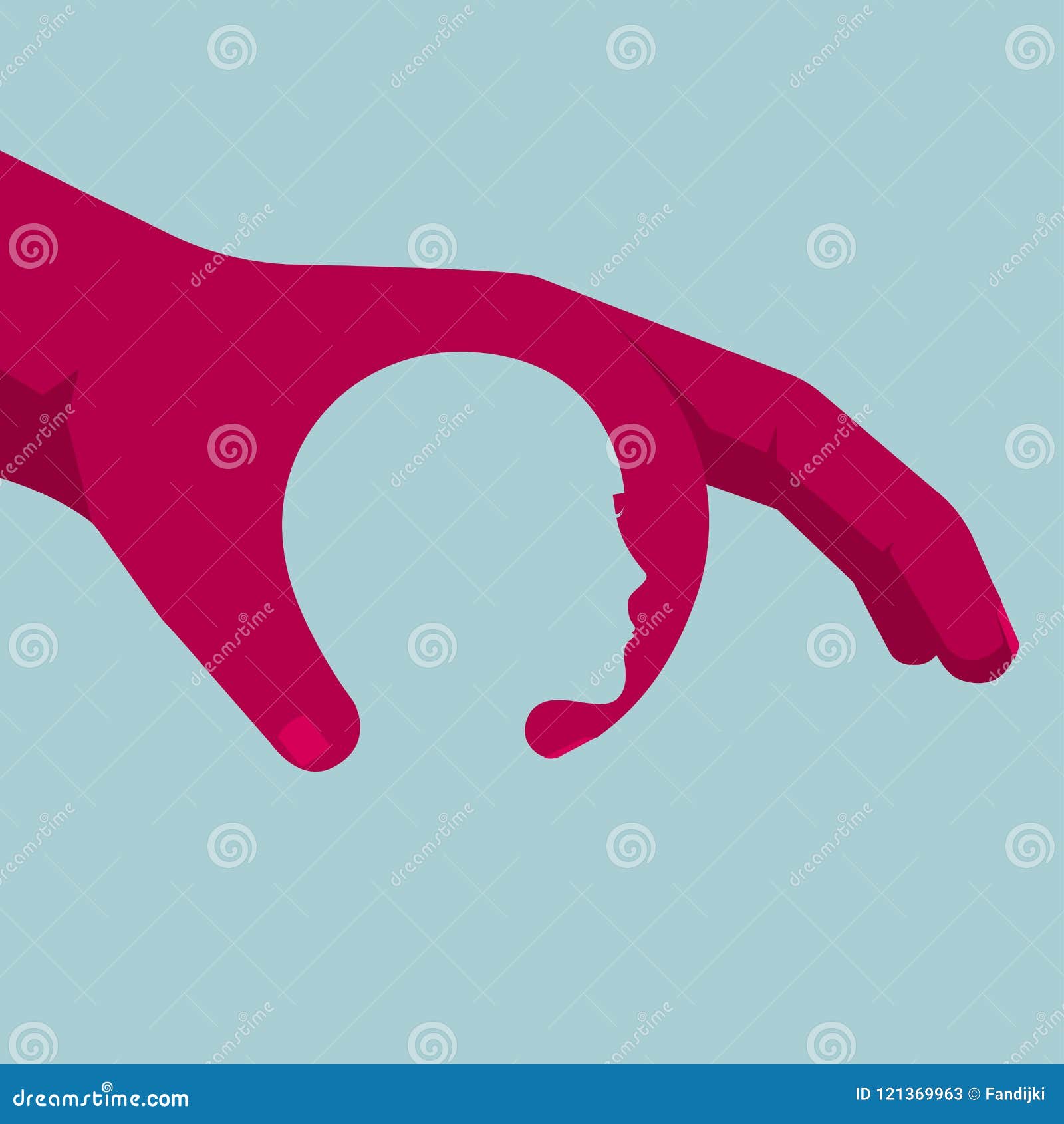 Gesto Aceptable Forme La Forma De La Cabeza Humana Ilustración del ...