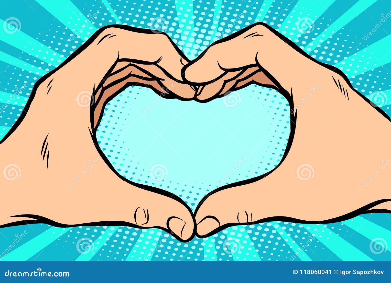 Gesto Con El Corazón De Las Manos Ilustración del Vector - Ilustración ...