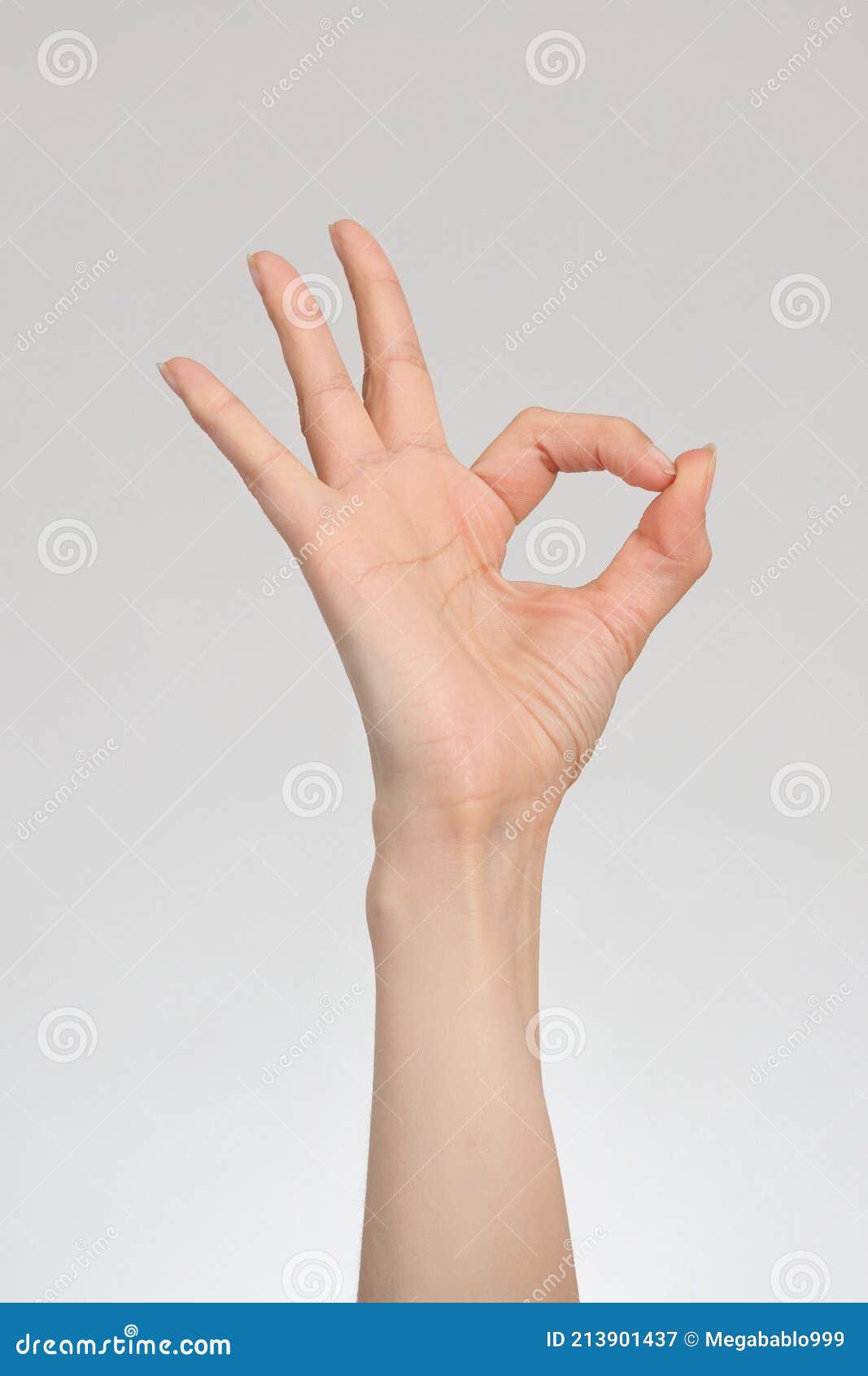 Gesto De La Mano Ok Aislado Sobre Fondo Blanco Imagen de archivo ...