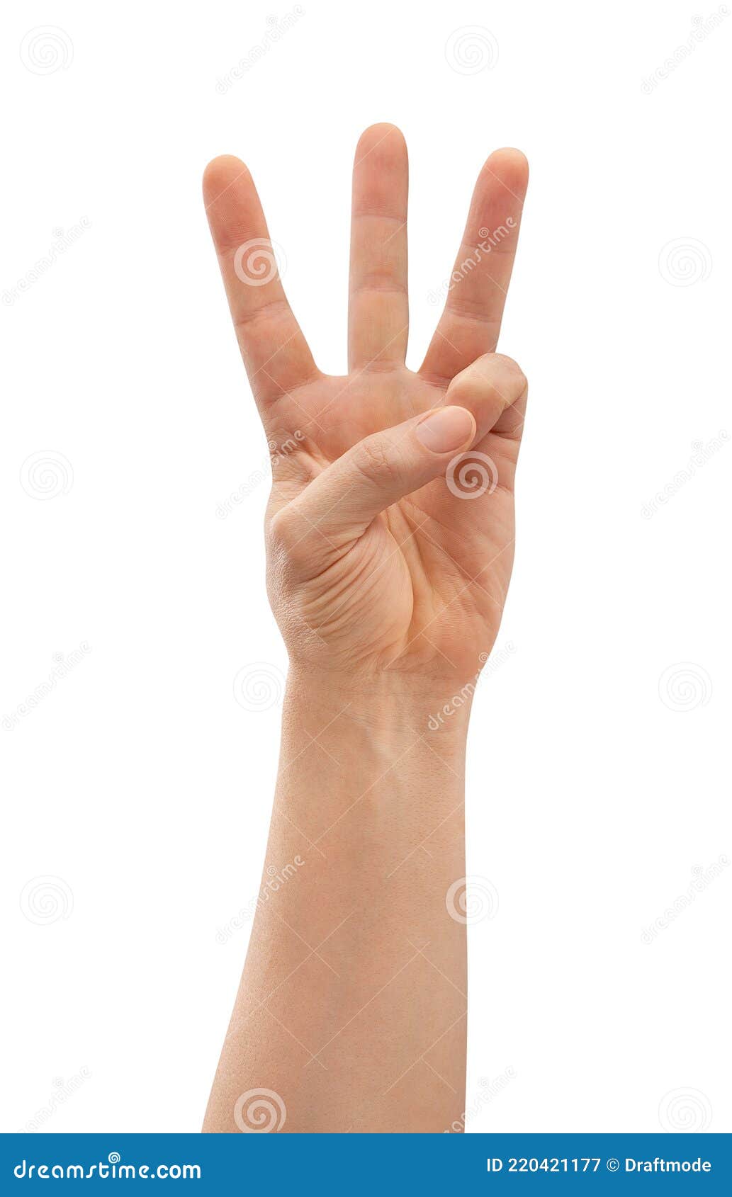 Gesto de tres dedos imagen de archivo. Imagen de fondo - 220421177