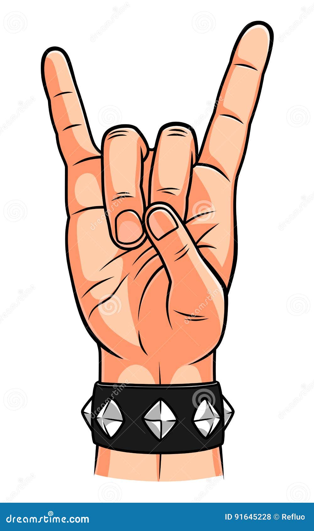 Gesto Del Corna De La Roca Y Del Metal Ilustración del Vector ...