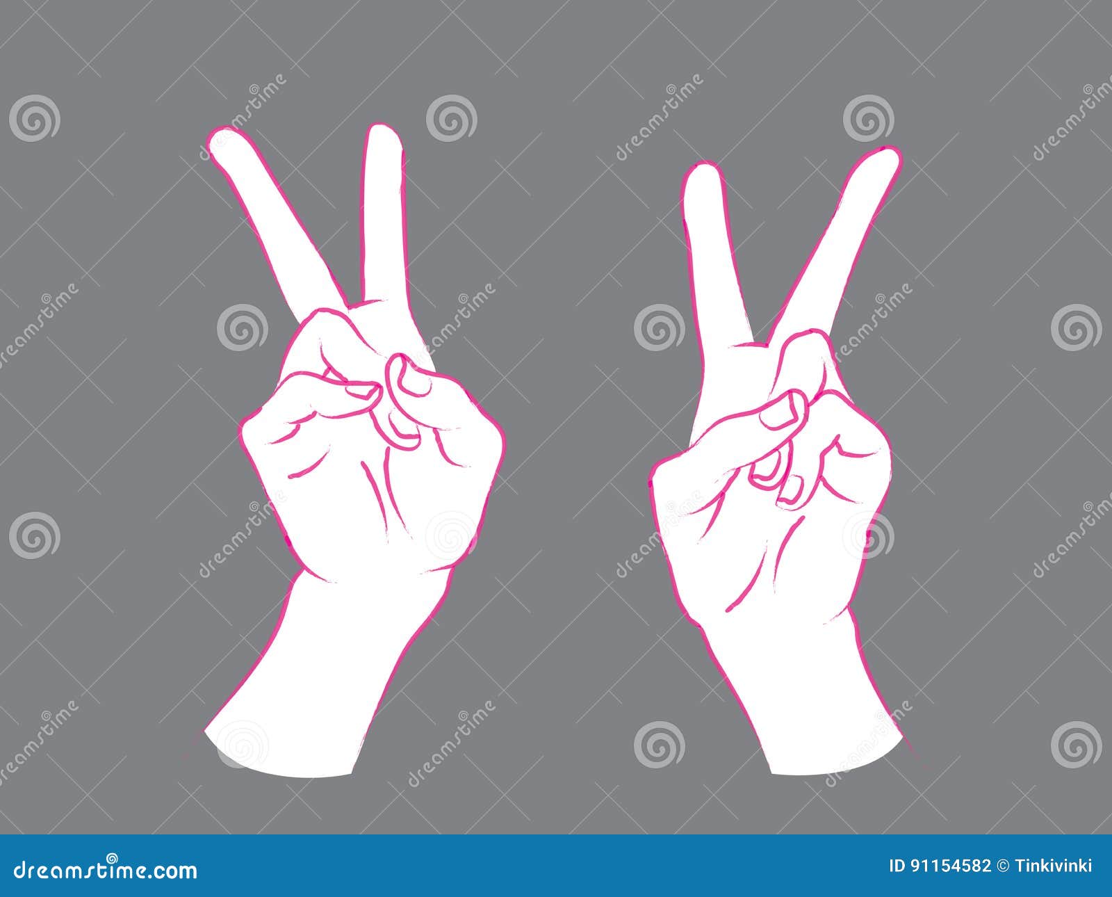 Gesto Sinal v pelas mãos ilustração do vetor. Ilustração de gesto ...