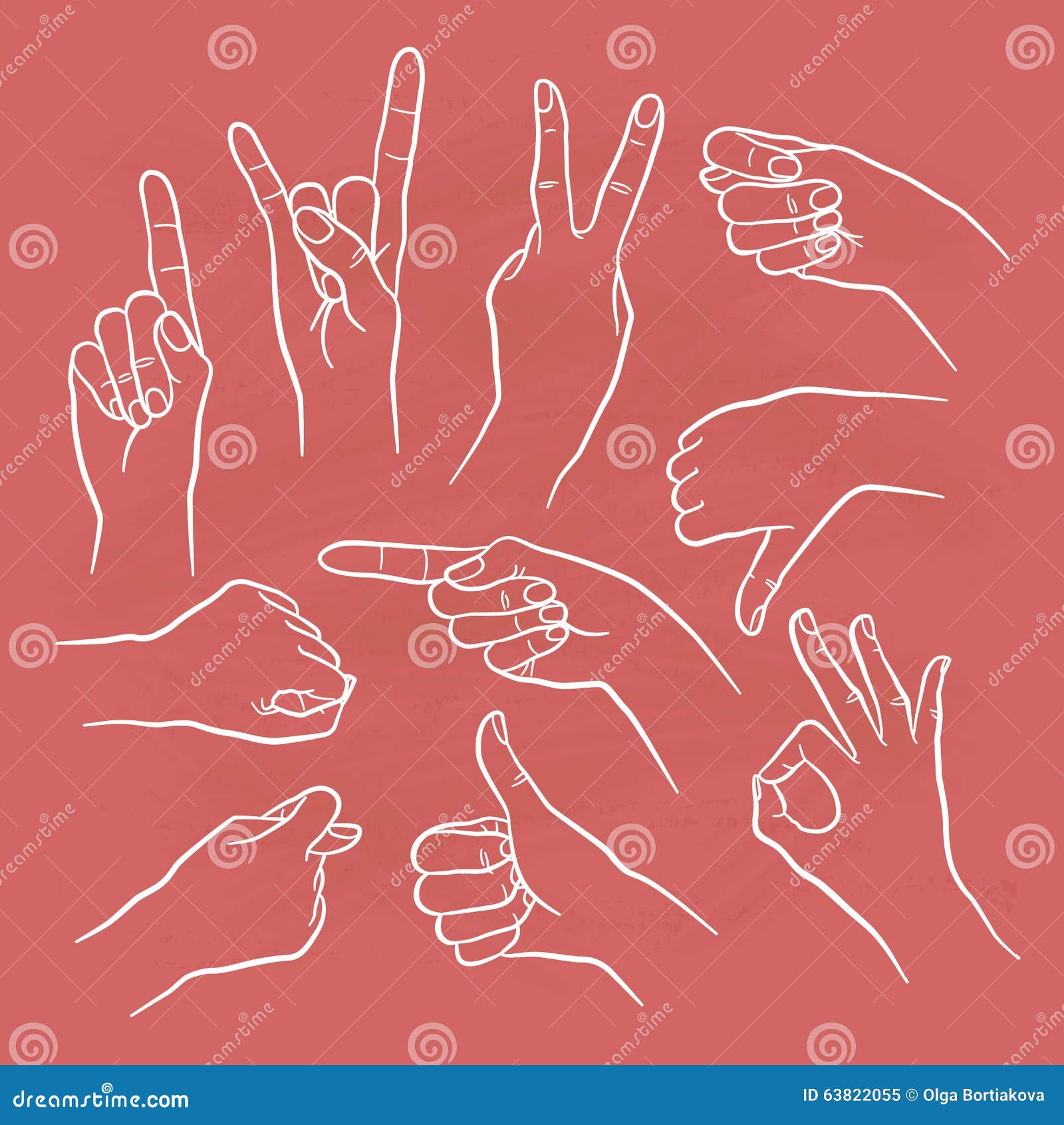 Gestos humanos ilustración del vector. Ilustración de conjunto - 63822055