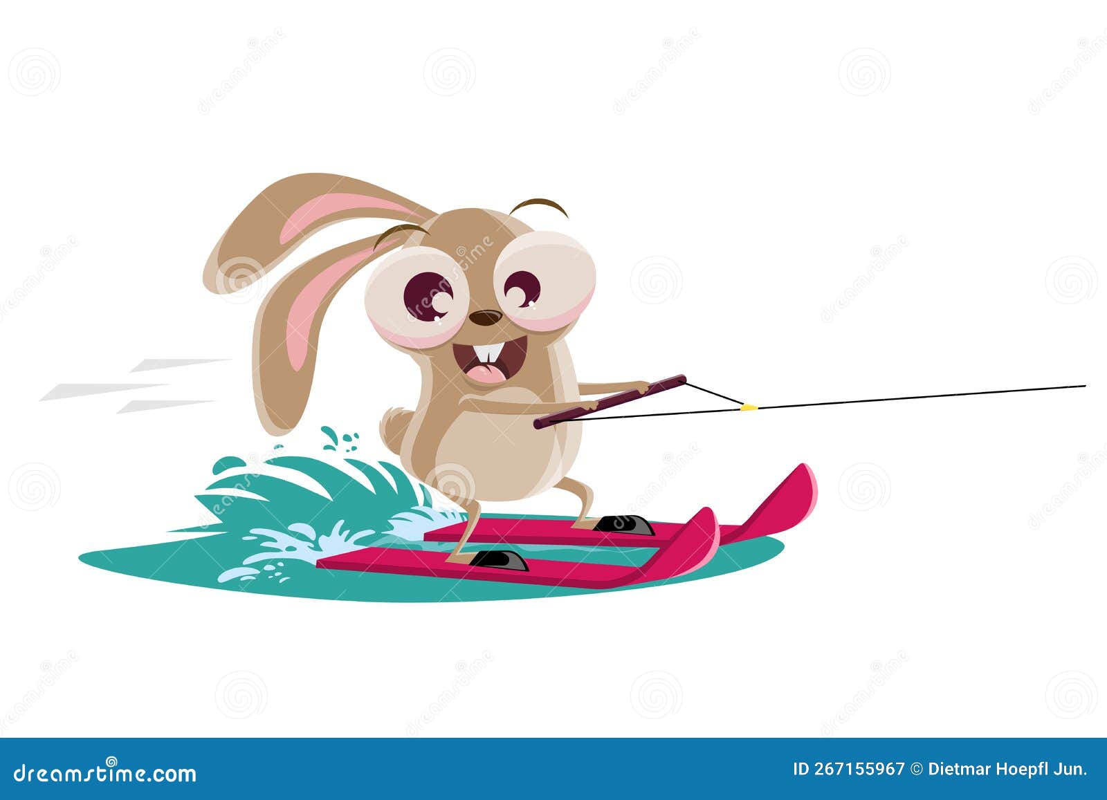 Water Skiing Line Icons Collection. Skis, Boat, Wake, Spray, Rooster ...