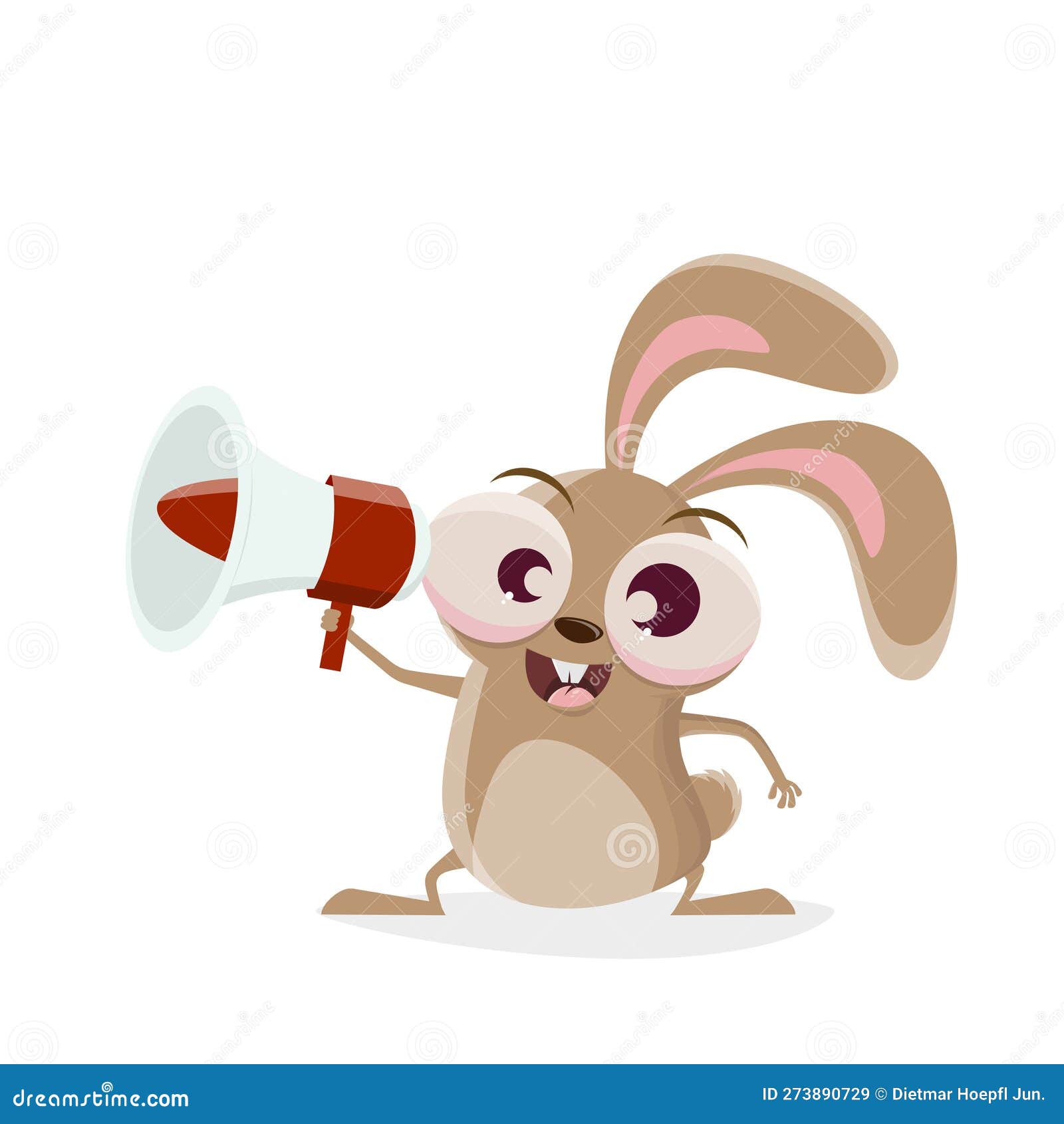 Cartoon Rabbit with Megaphone Stock Vector - Illustration of graphic ...