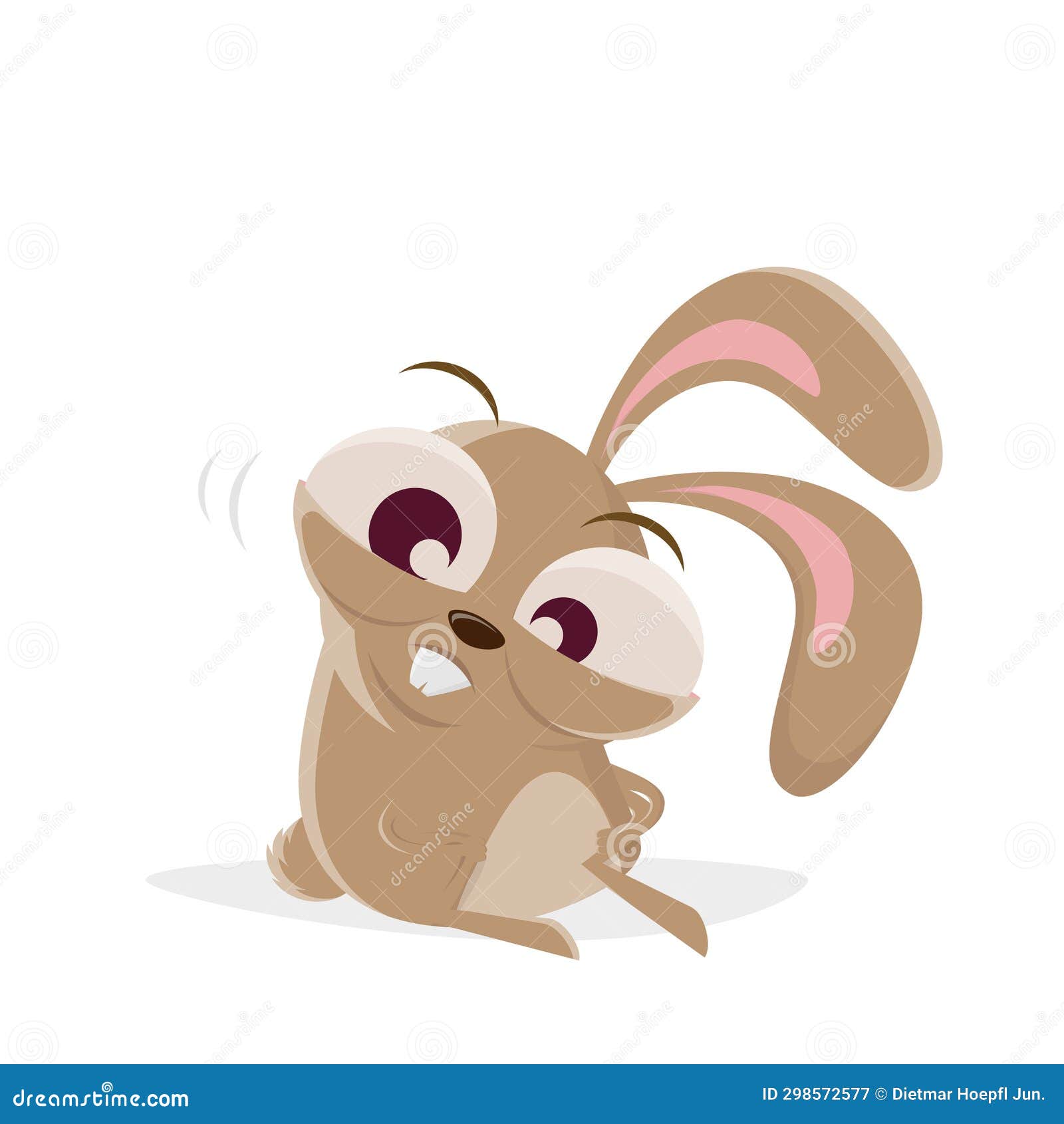 Cartoon Illustration of a Traumatized Rabbit Stock Vector ...