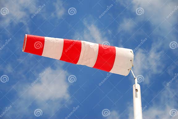 Gestreepte windsok stock foto. Image of meter, wind, richting - 4134816