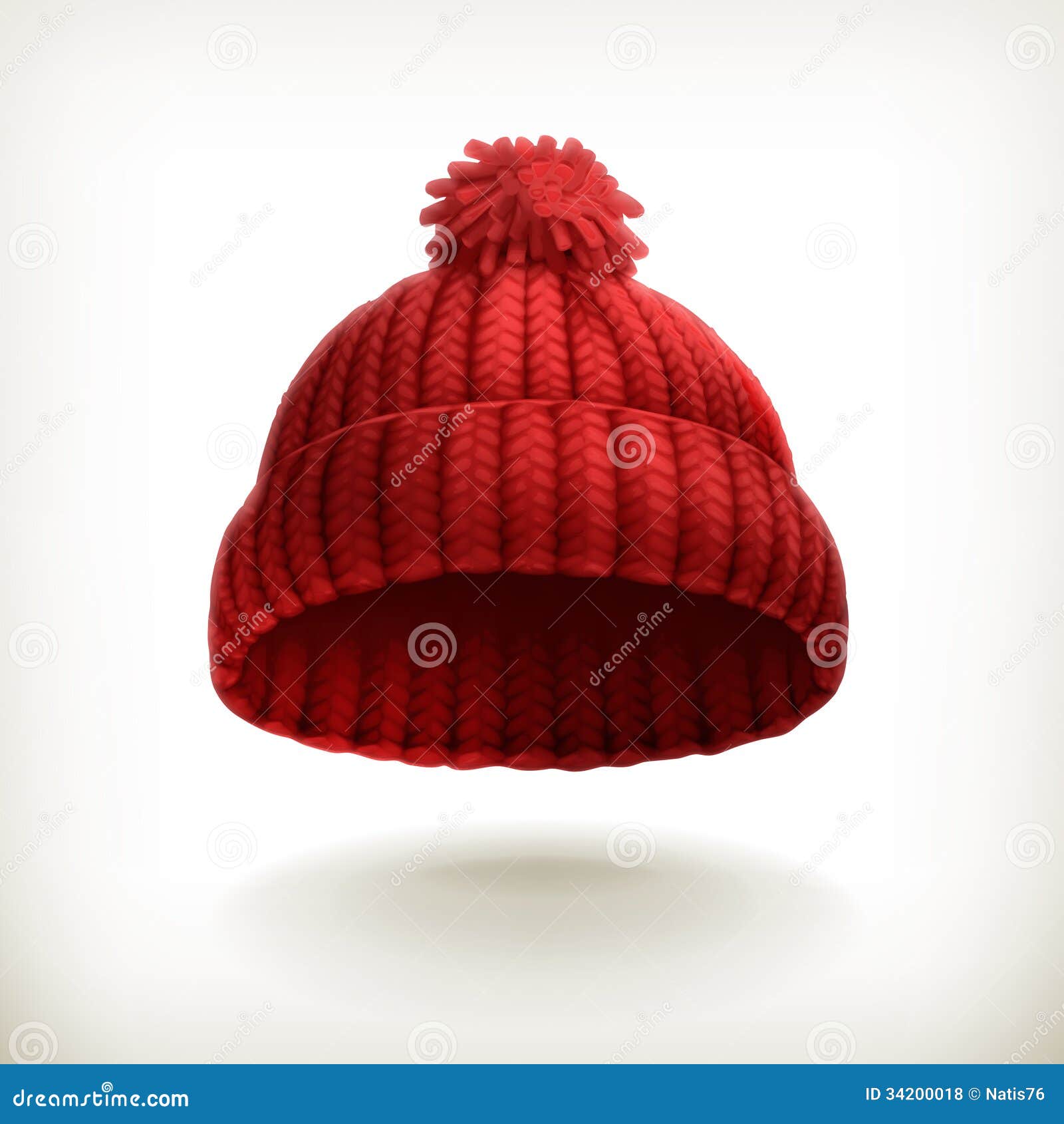 Gestrickte rote Kappe vektor abbildung. Illustration von wetter - 34200018