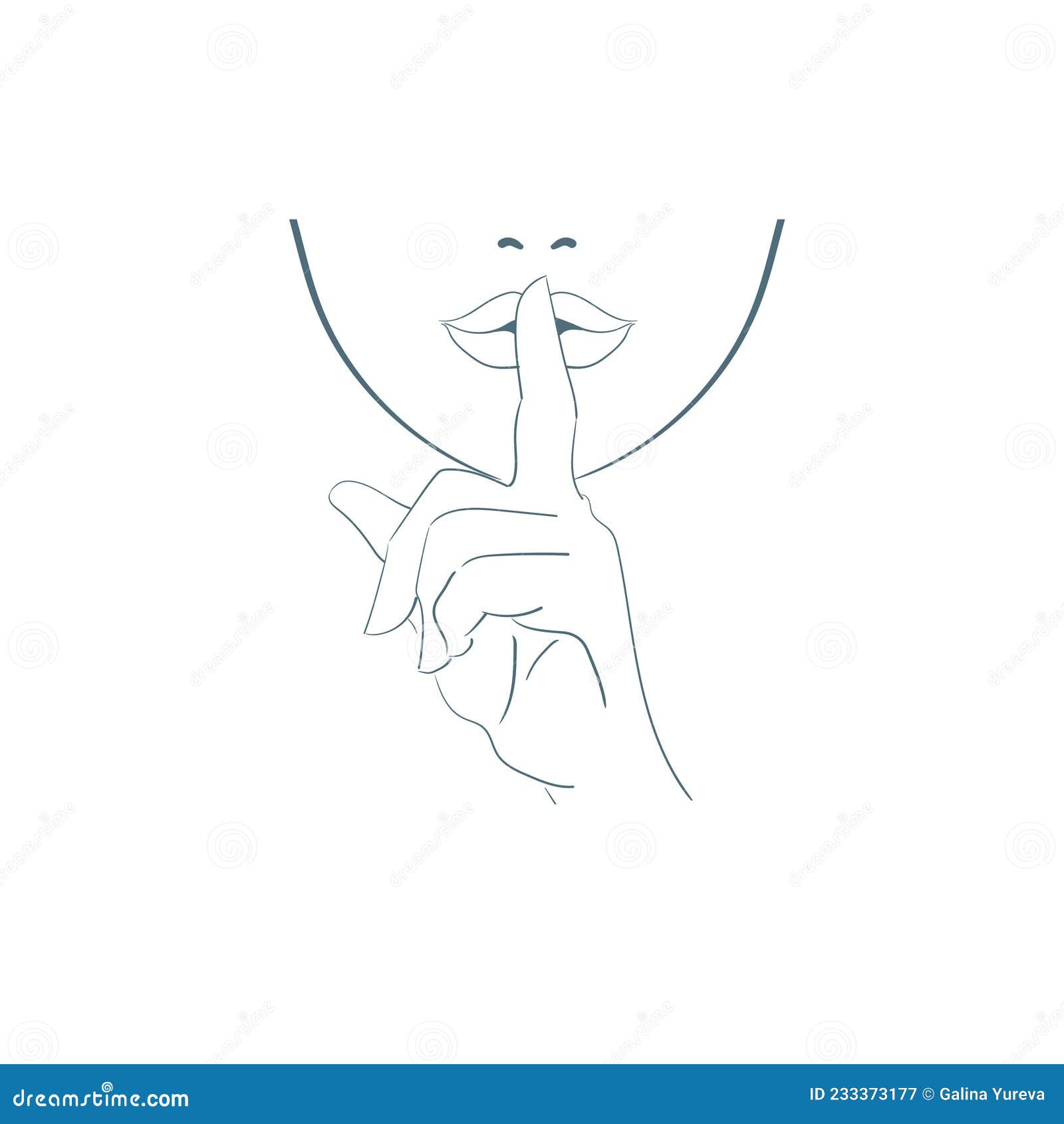 A Gesture Calling for Silence Stock Vector - Illustration of warning ...