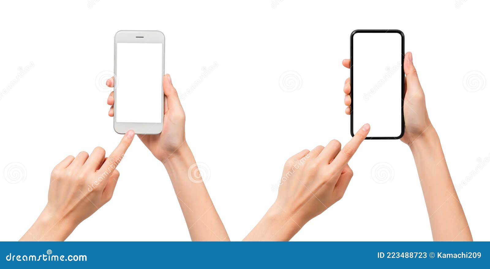 Gesture Collection of Hand Holding Smartphone with Blank Screen, Mock ...