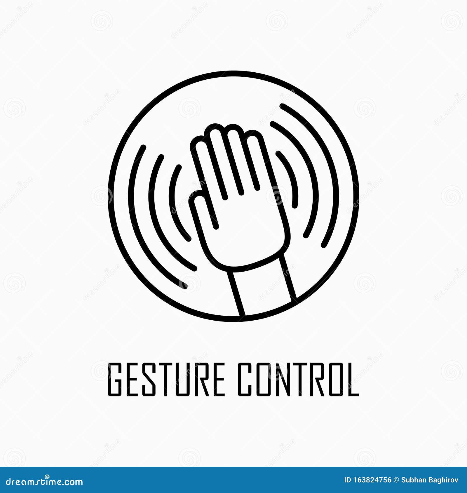 Gesture Control Icon Simple Outline Flat Illustration Stock Vector ...