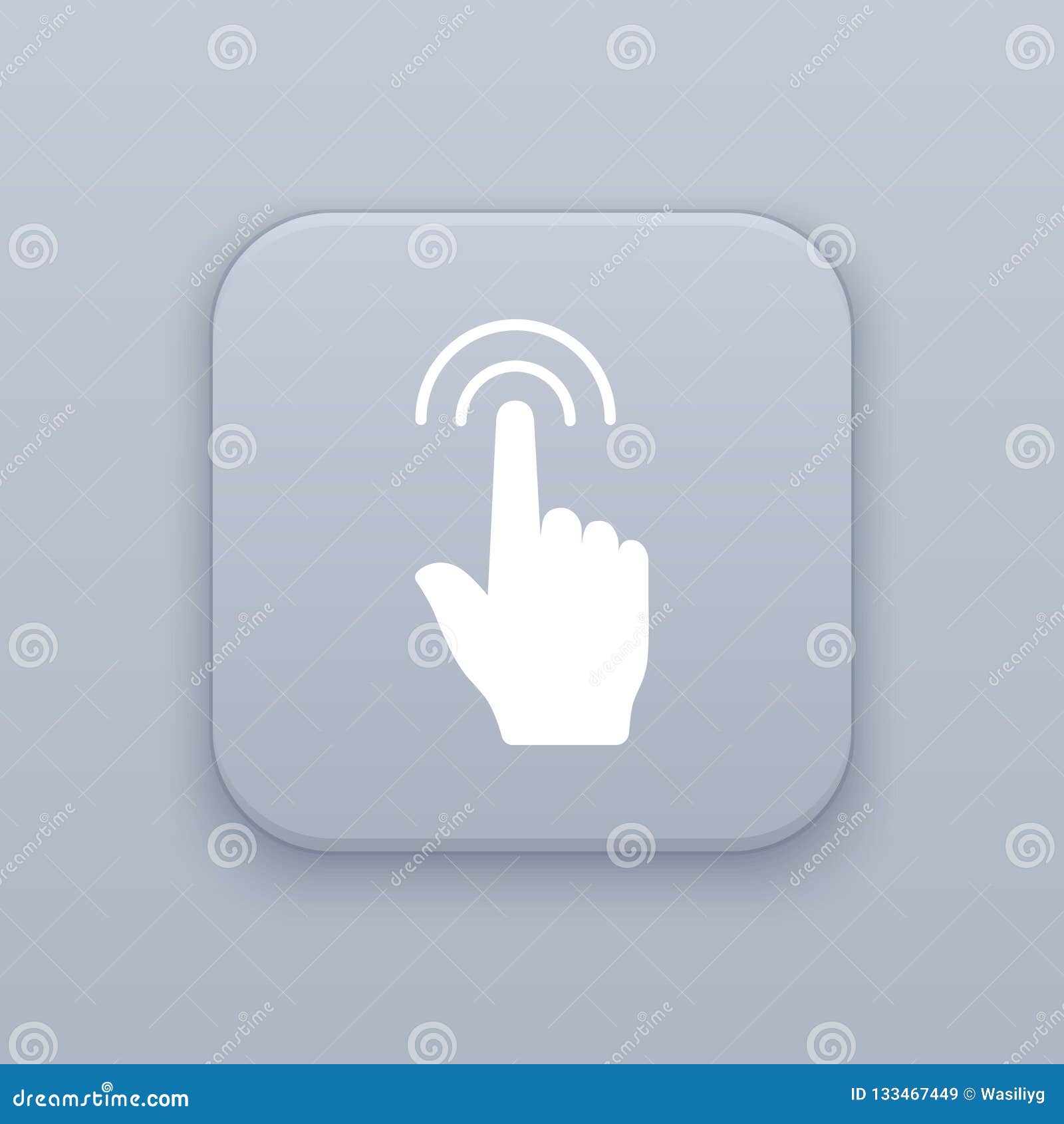 Gesture Double Click, Gray Vector Button with White Icon Stock Vector ... Gesture Double Click, Gray Vector Button with White Icon Stock Vector ...